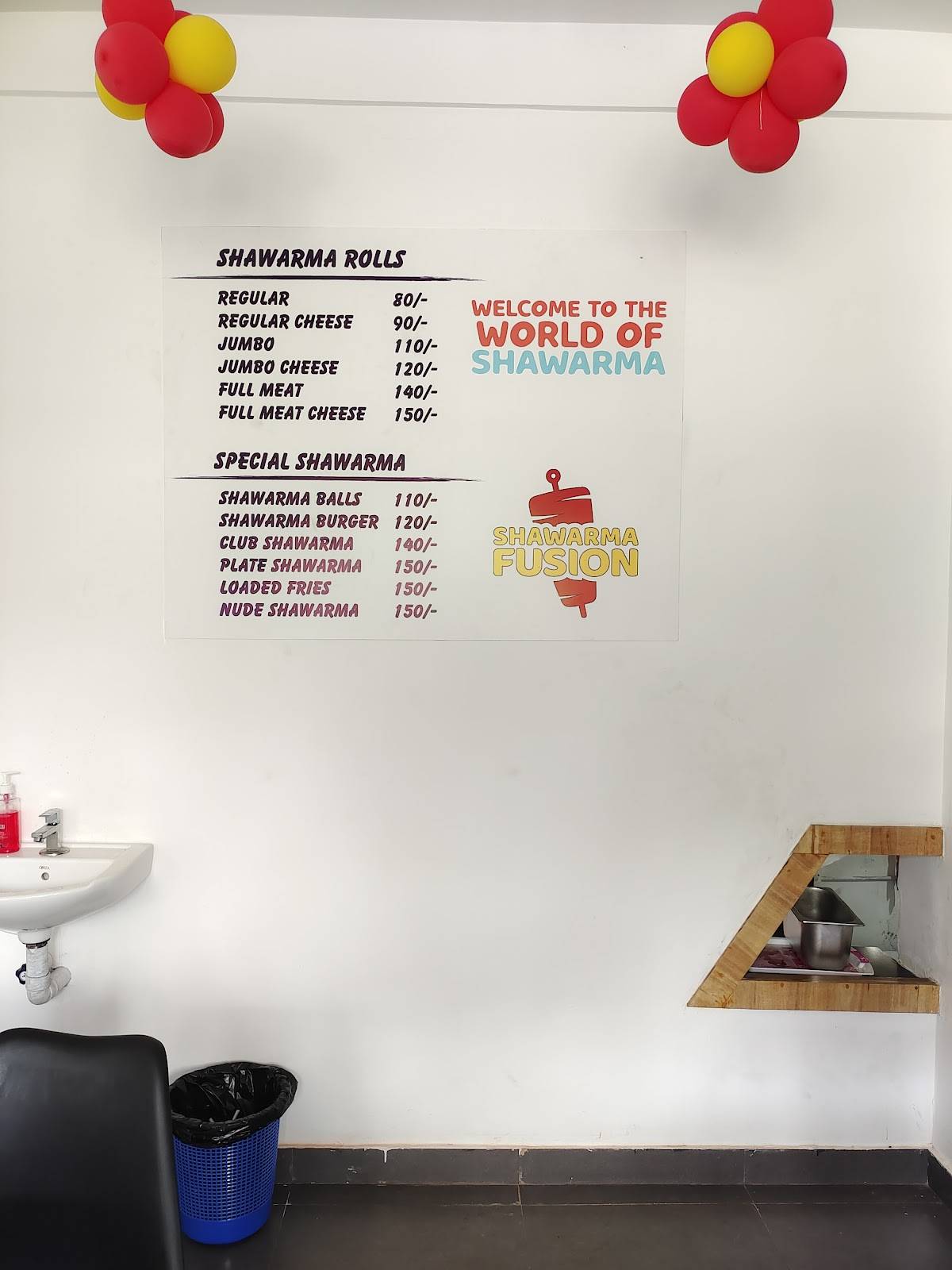 Menu at Shawarma Fusion, Manjeri
