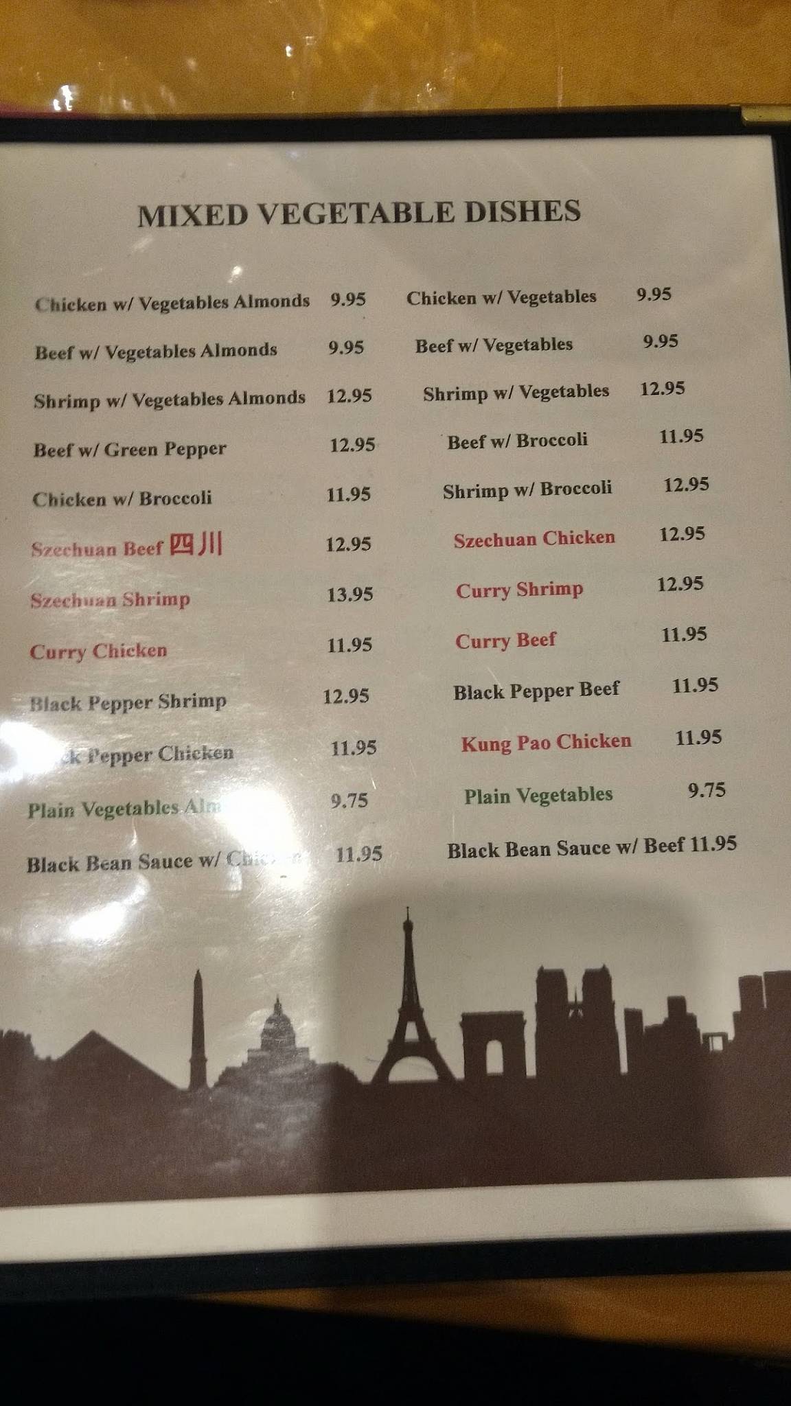 Menu at Manshou Restaurant, North Bay, 127 Lakeshore Dr