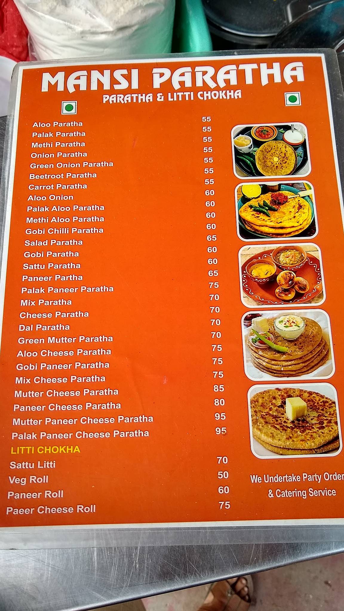 Menu at Mansi Paratha & Litti Chokha, Bengaluru