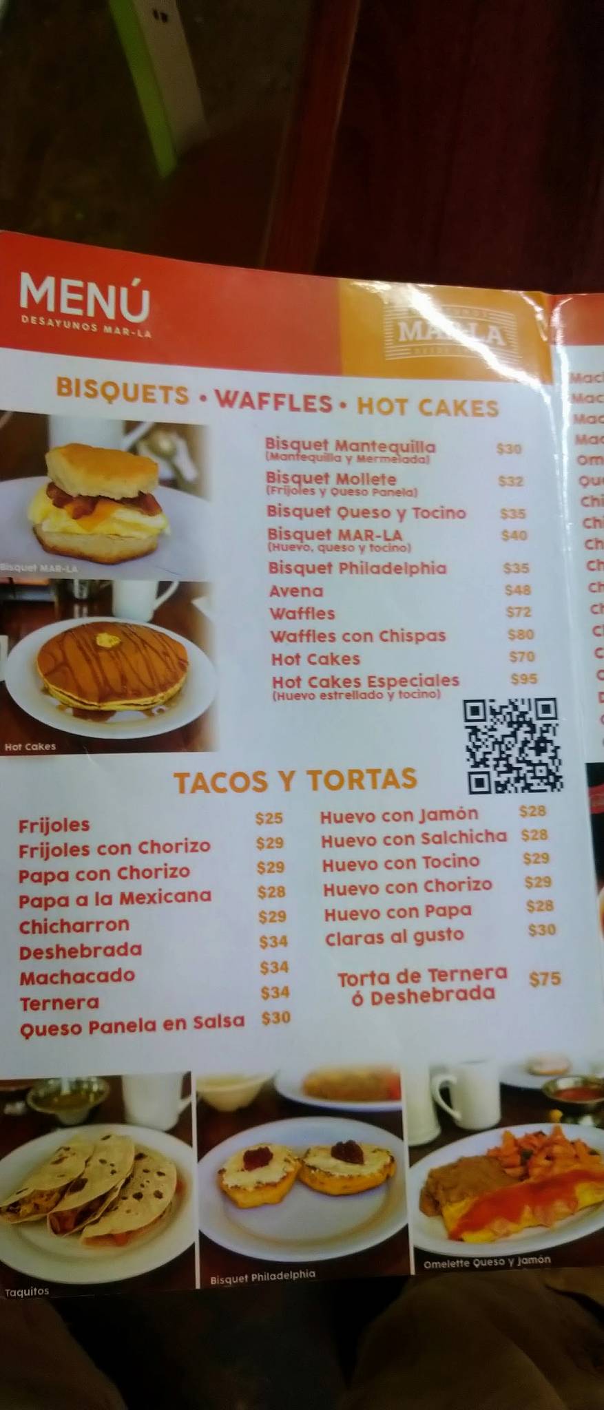 Carta del restaurante Mar- la, Nuevo Laredo, Gral. Fco. Munguía 2495