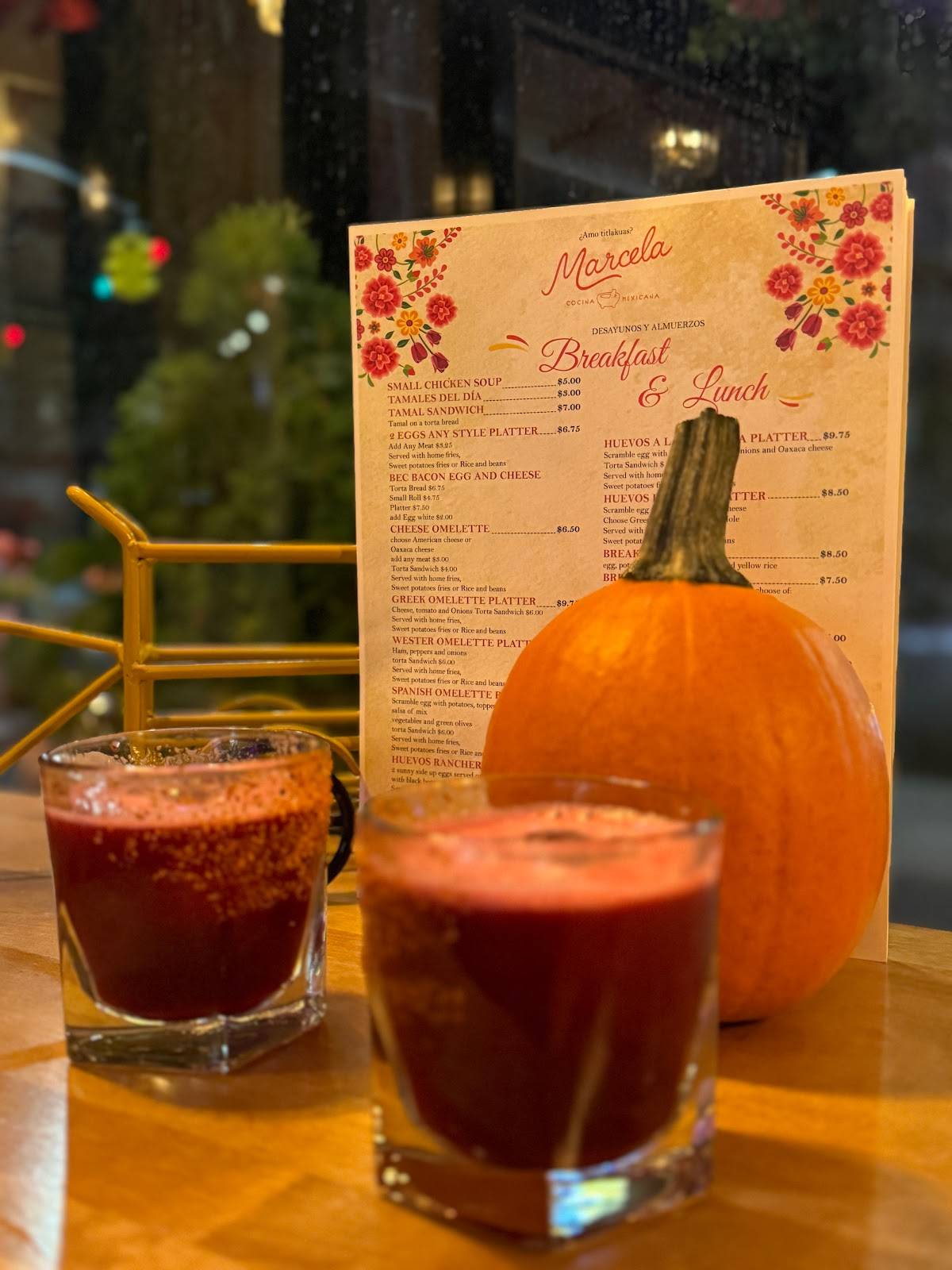 Menu at Marcela Cocina Mexicana restaurant, New York City