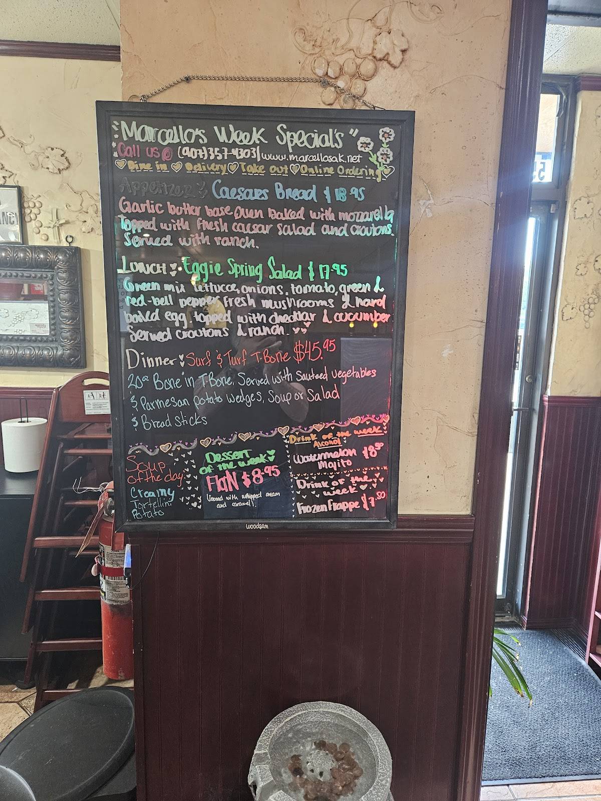 Menu at Marcello's - Wasilla restaurant, Wasilla