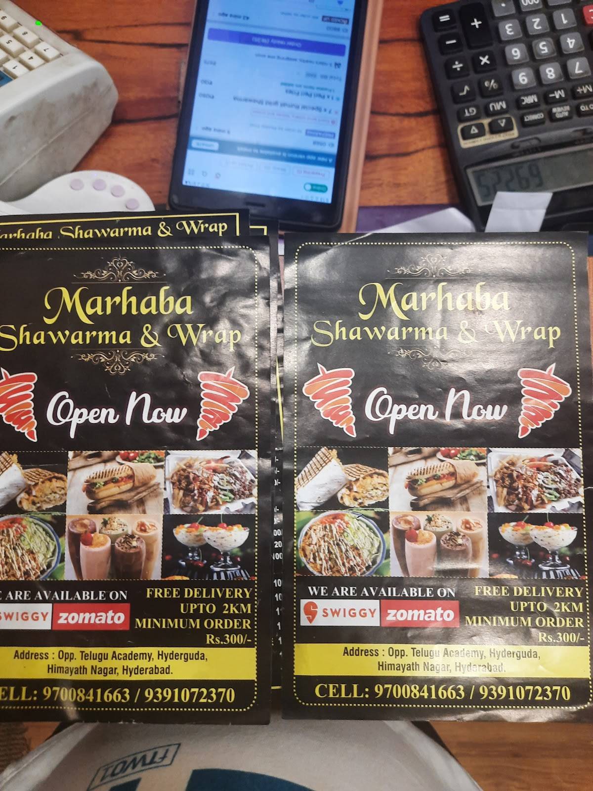 Menu at Marhaba Shawarma and Wraps, Hyderabad