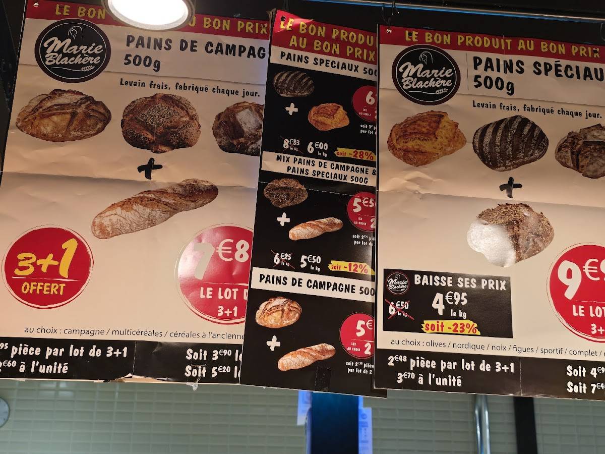 Menu au Marie Blachère Boulangerie Sandwicherie Tarterie, Bron