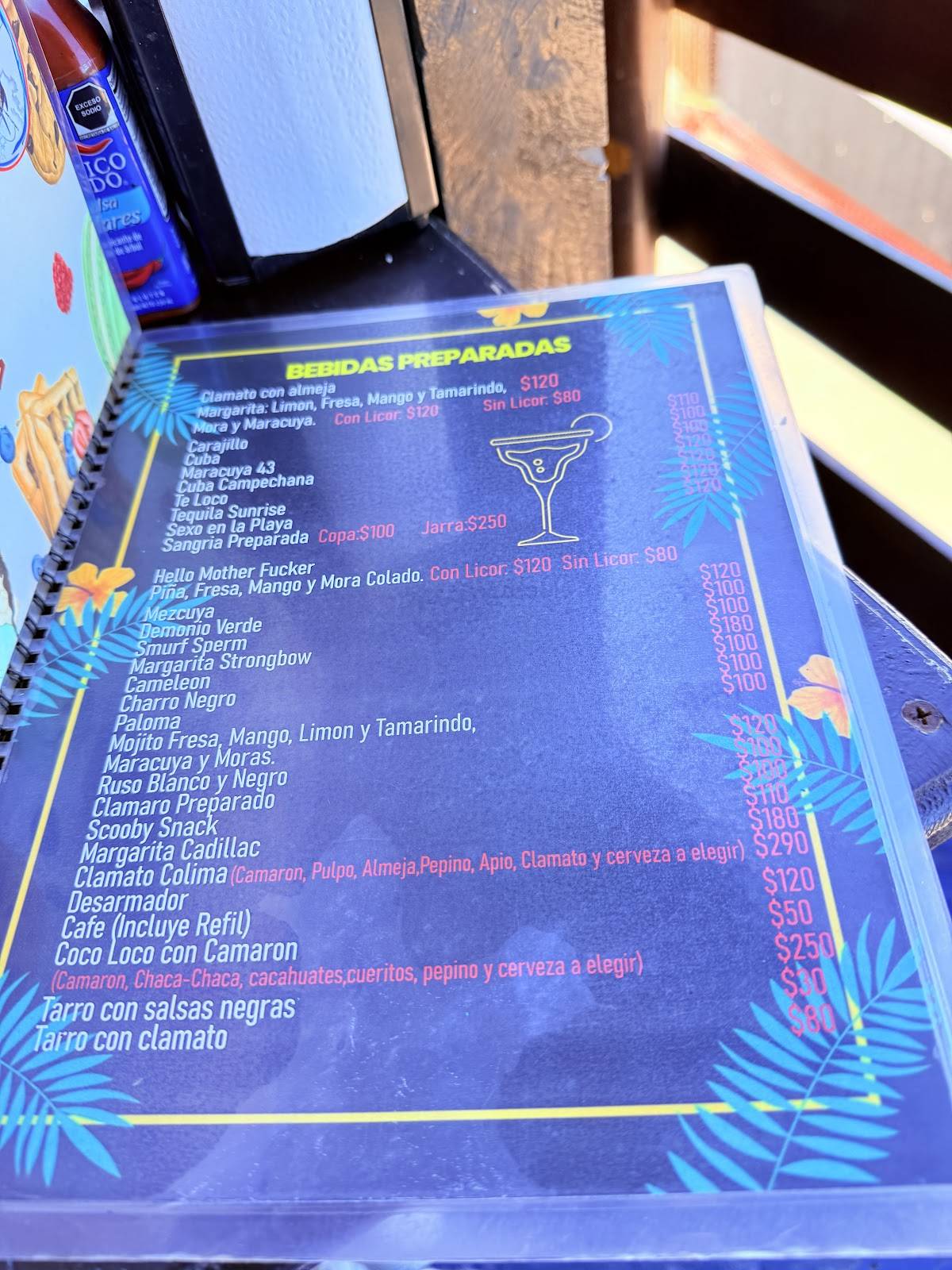 Carta del restaurante Mariscos Colima, Tijuana, Av Del Pacifico 487