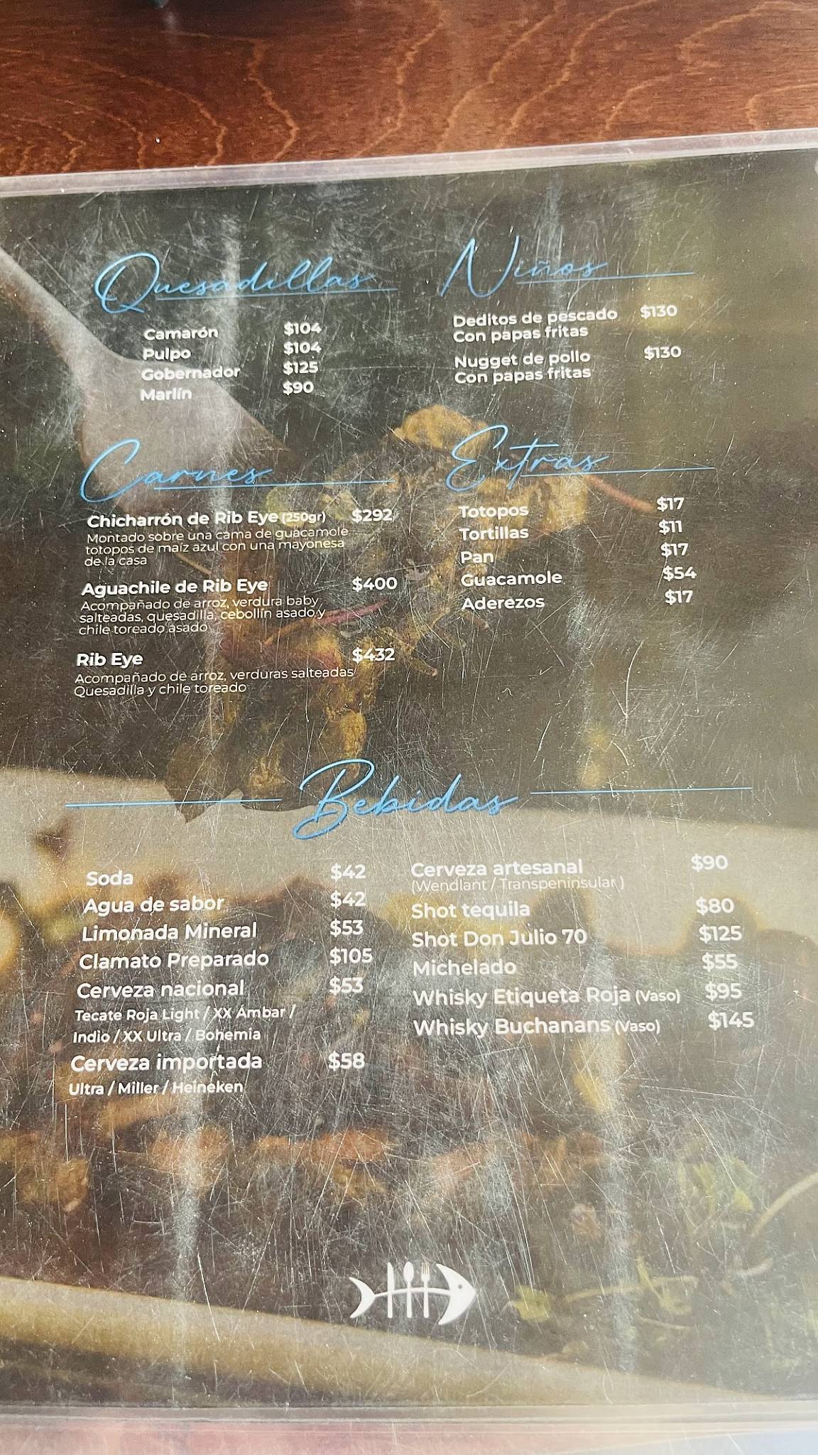 Carta del restaurante Mariscos altamar, Ensenada