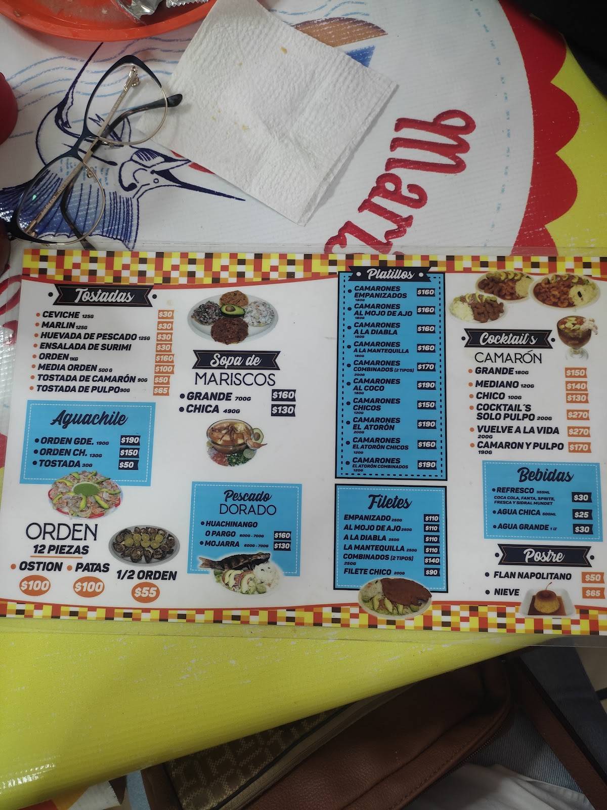 Carta del restaurante Mariscos El Atorón, Zapopan, Calz Federalismo 1733