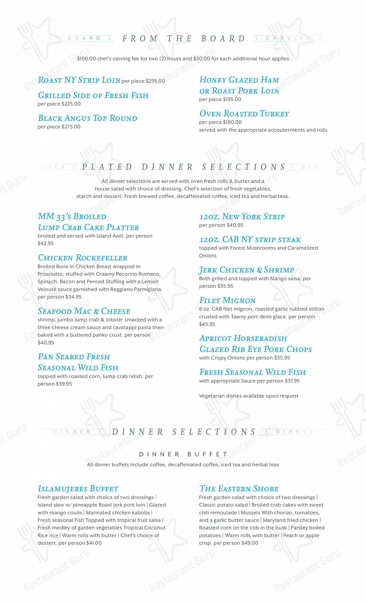 Carta de Marlin Moon Restaurant, Ocean City