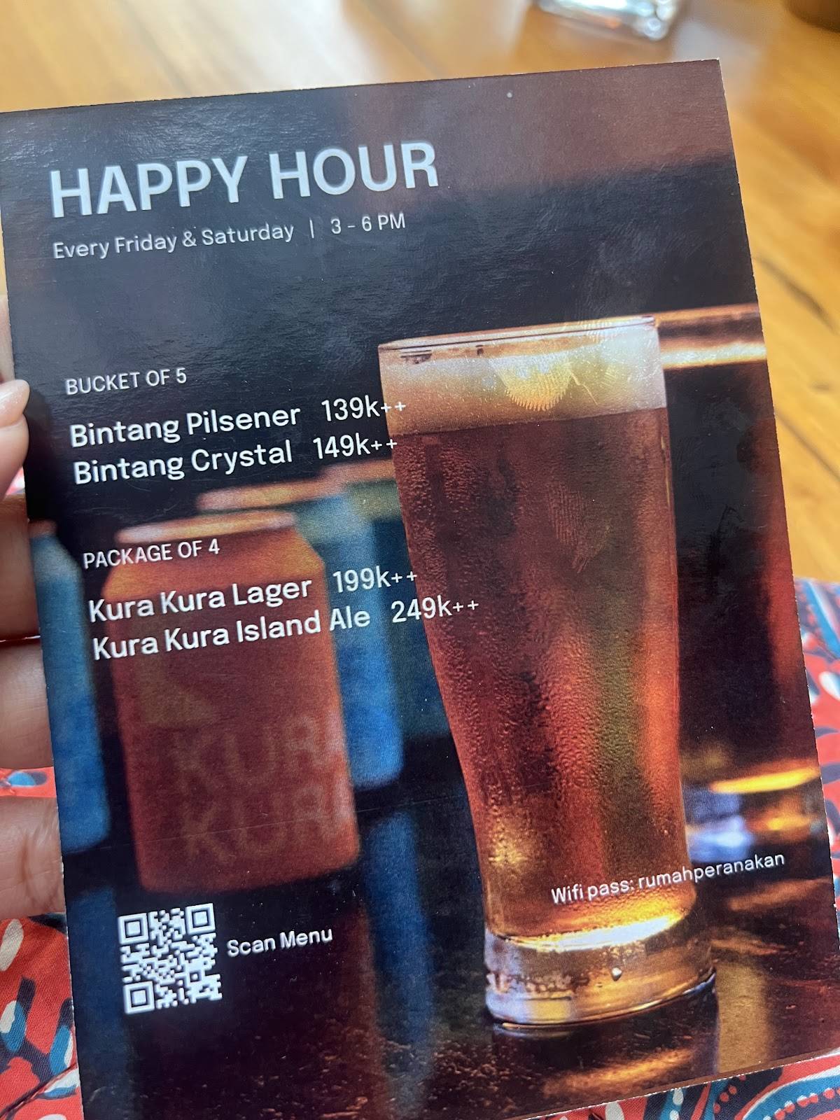 Menu at Masa Masa restaurant, Ketewel
