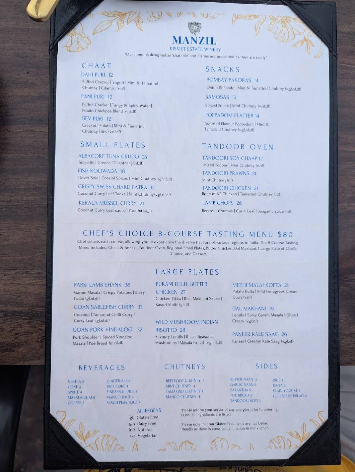 Menu at Masala Food Truck restaurant, Oliver