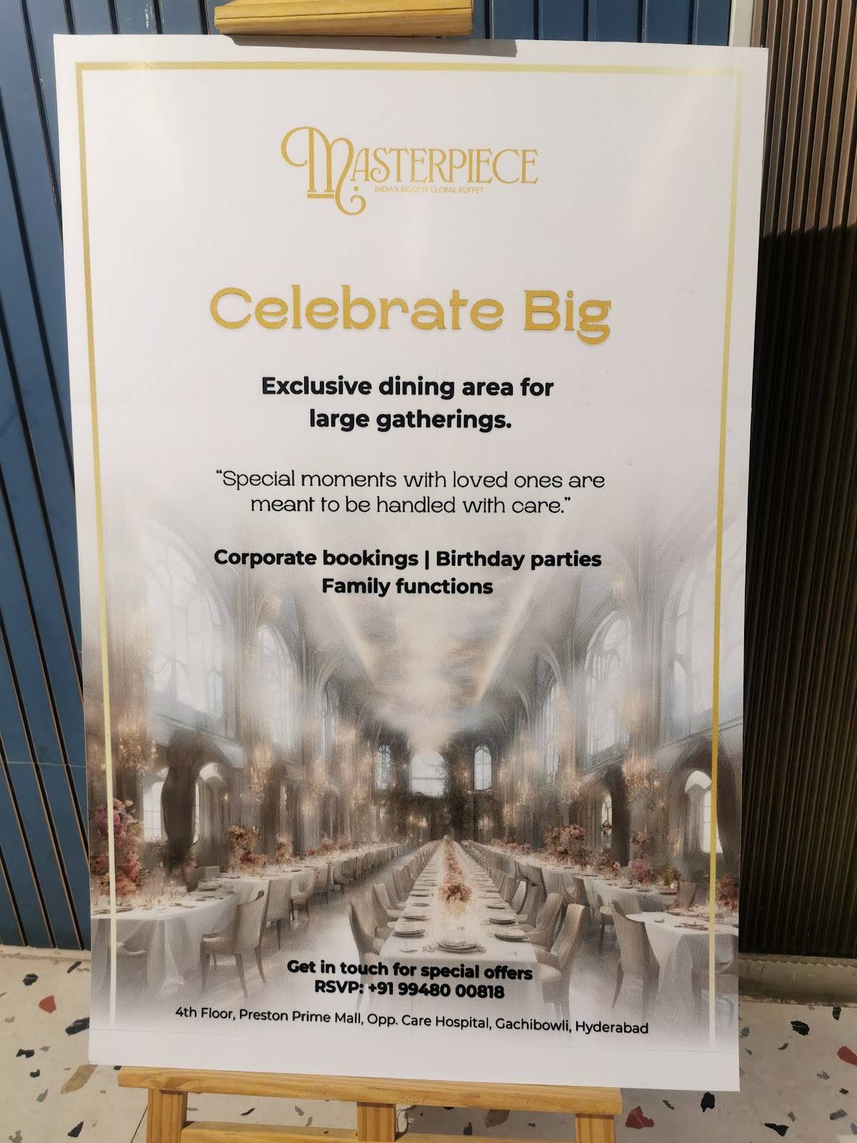 Menu at Masterpiece Buffet, Hyderabad
