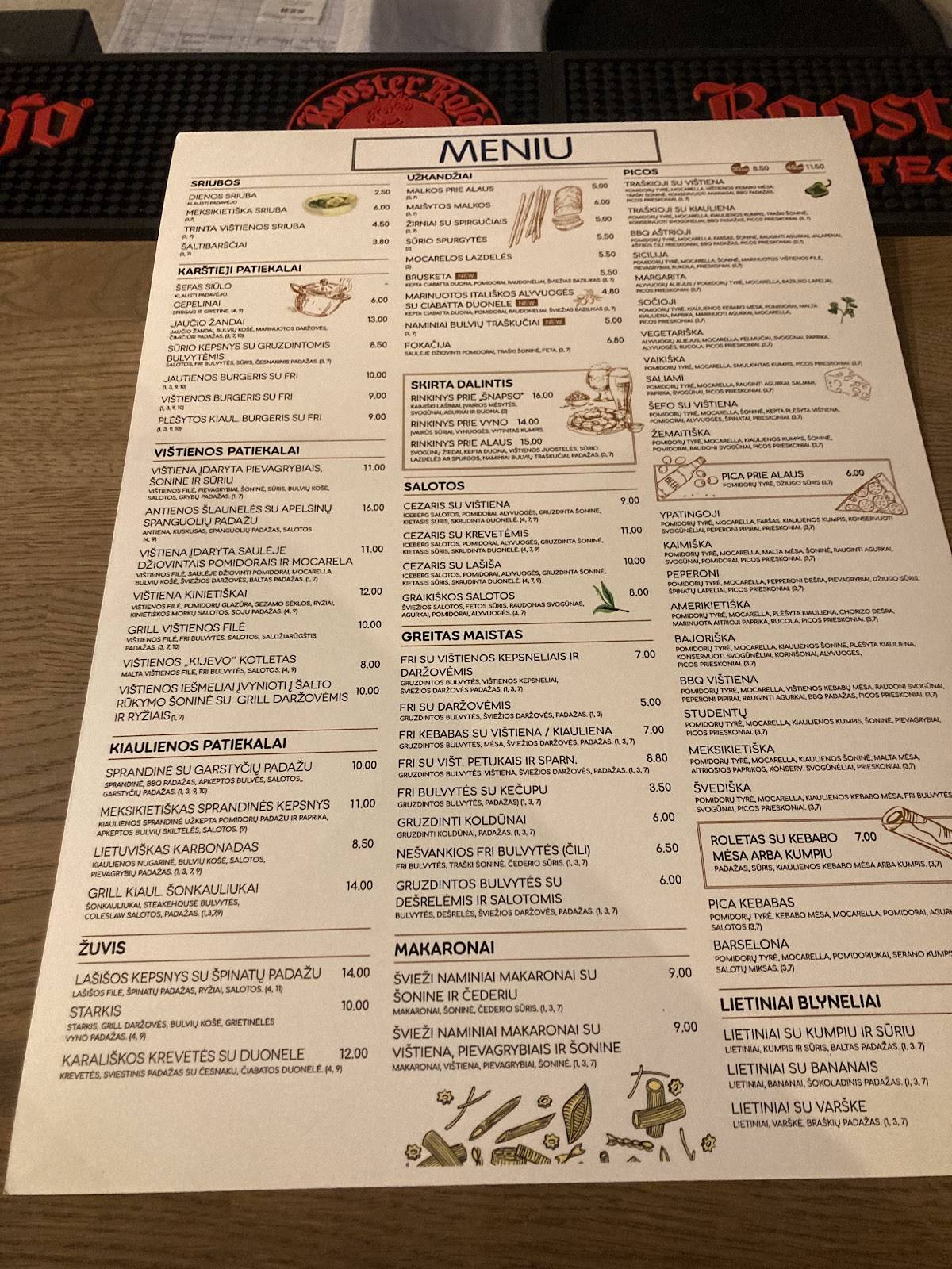 Carta de Materija Restobaras, Plungė