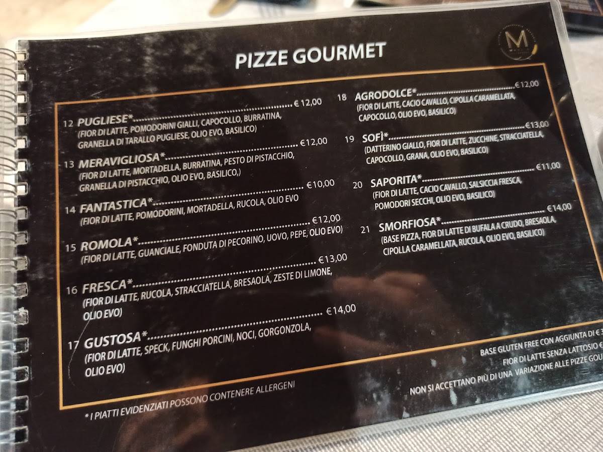 Menu da Mavi’s ristorante, Gallipoli