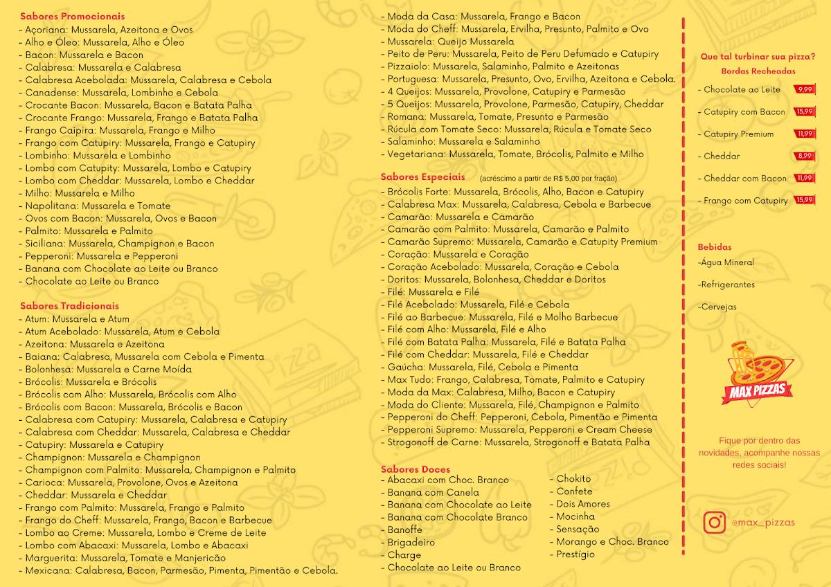 Menu em Max Pizzas Vila Nova restaurante, Joinville