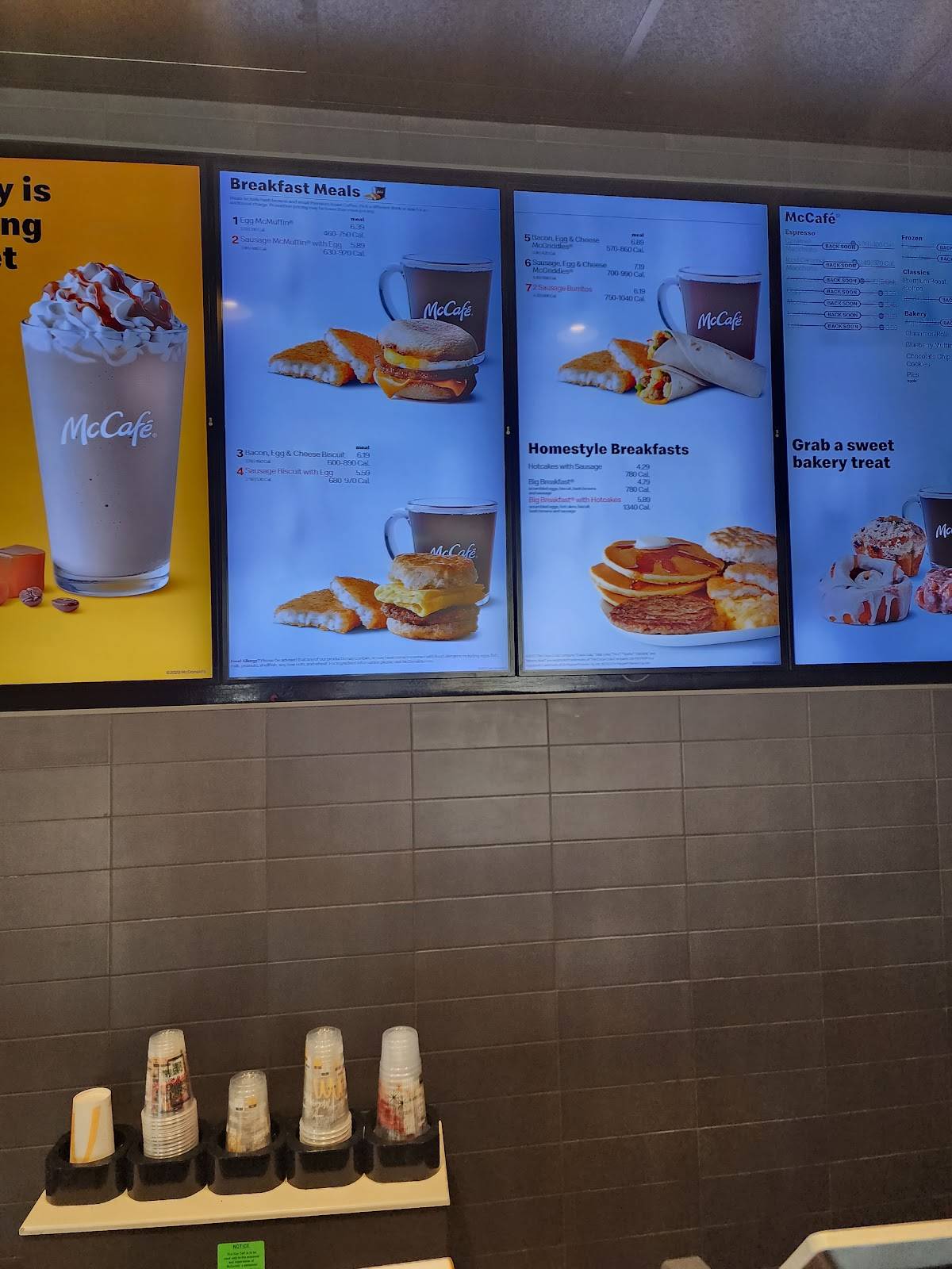 Menu at McDonald's fast food, Texarkana, 711 E 7th St