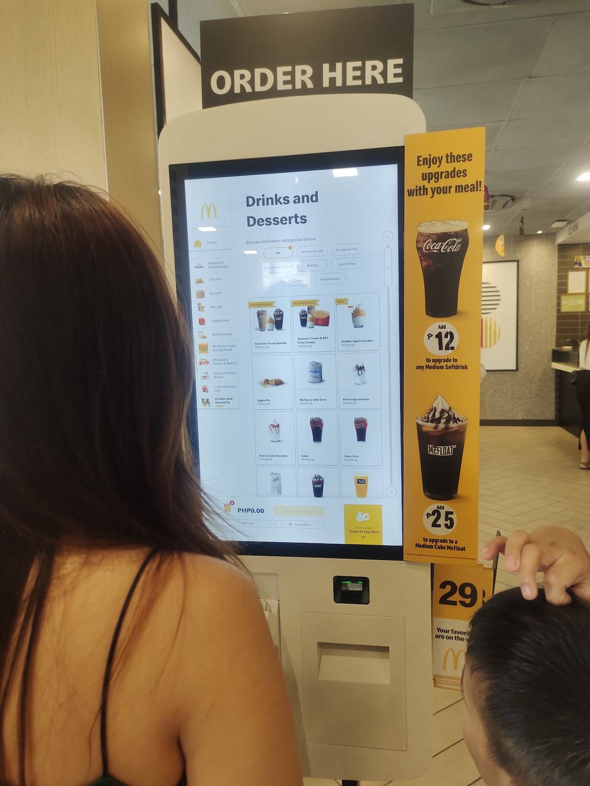 Menu at McDonald's restaurant, Dasmariñas