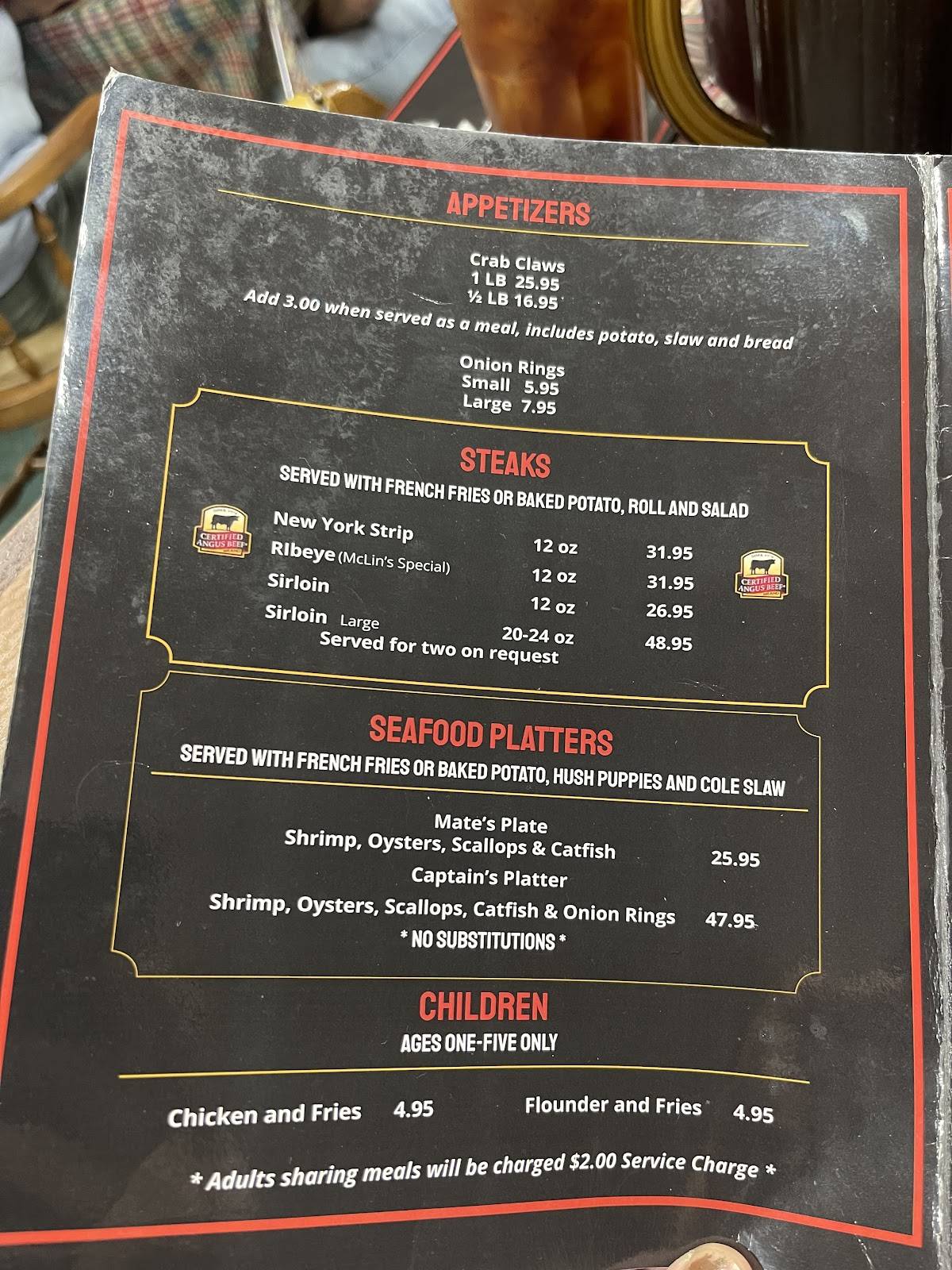 Menu at McLin's Restaurant, Daleville, 2 Old Newton Rd