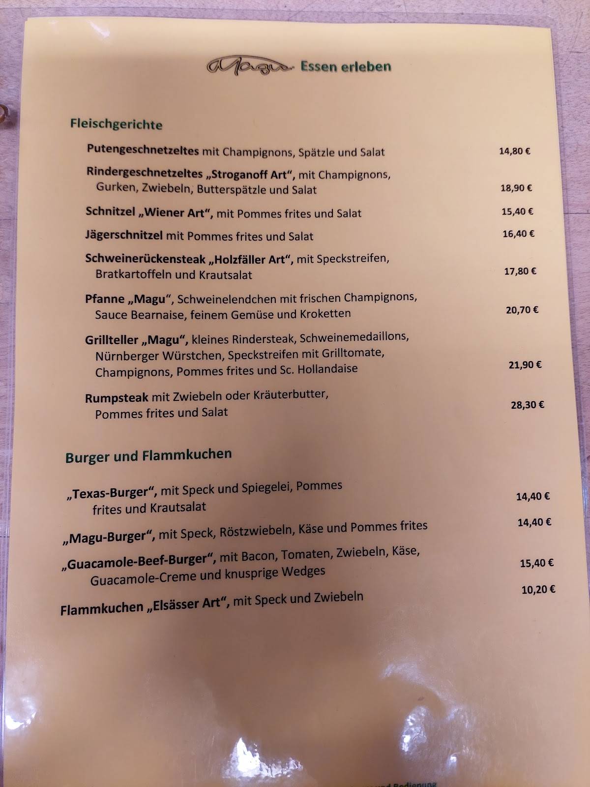 Speisekarte von Restaurant Magu, Mechernich