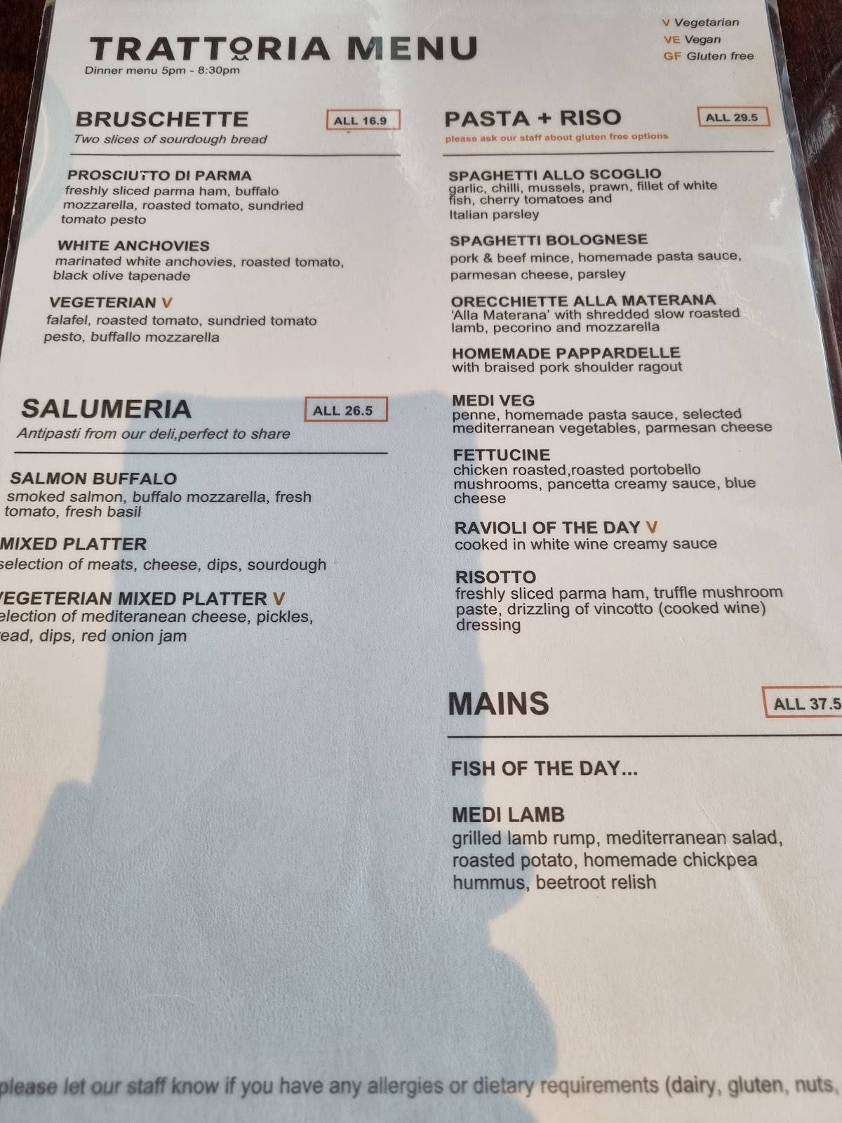 Menu at Mediterranean Foods Trattoria & Deli, Kapiti restaurant ...