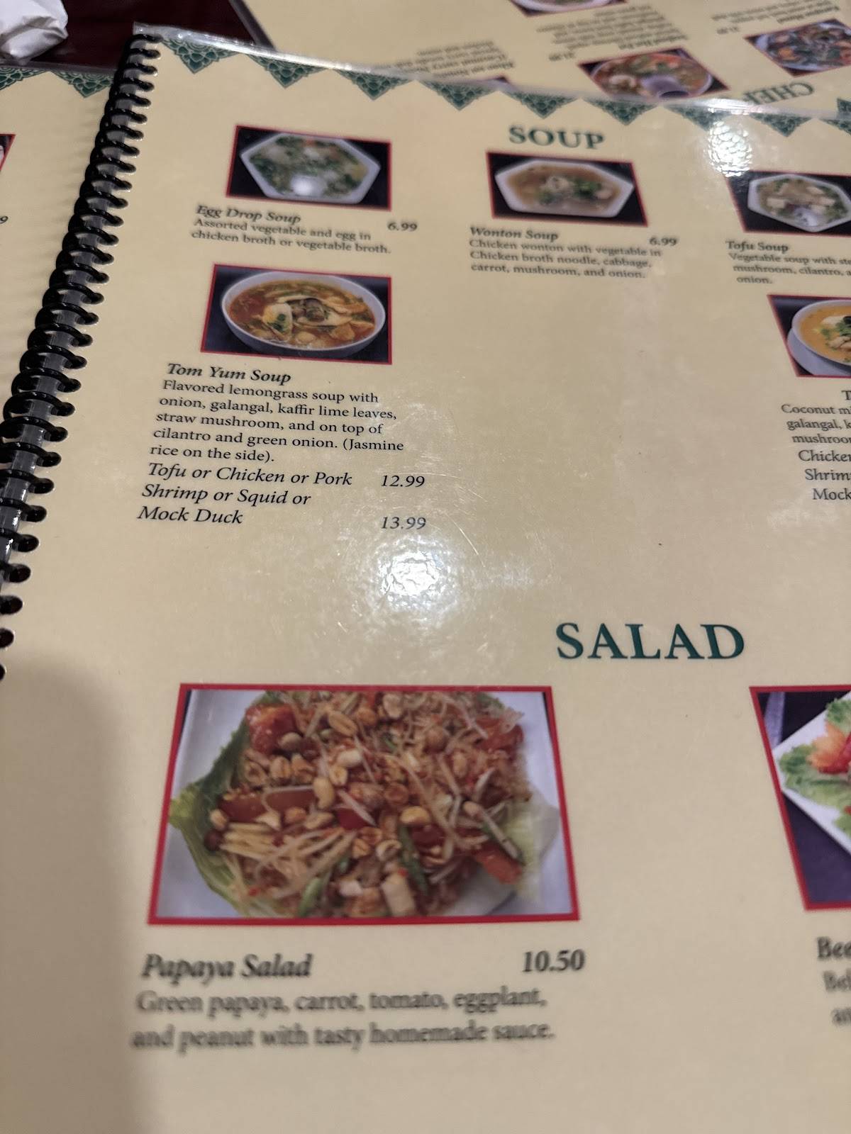 Menu at Mela Thai Cuisine restaurant, West Saint Paul