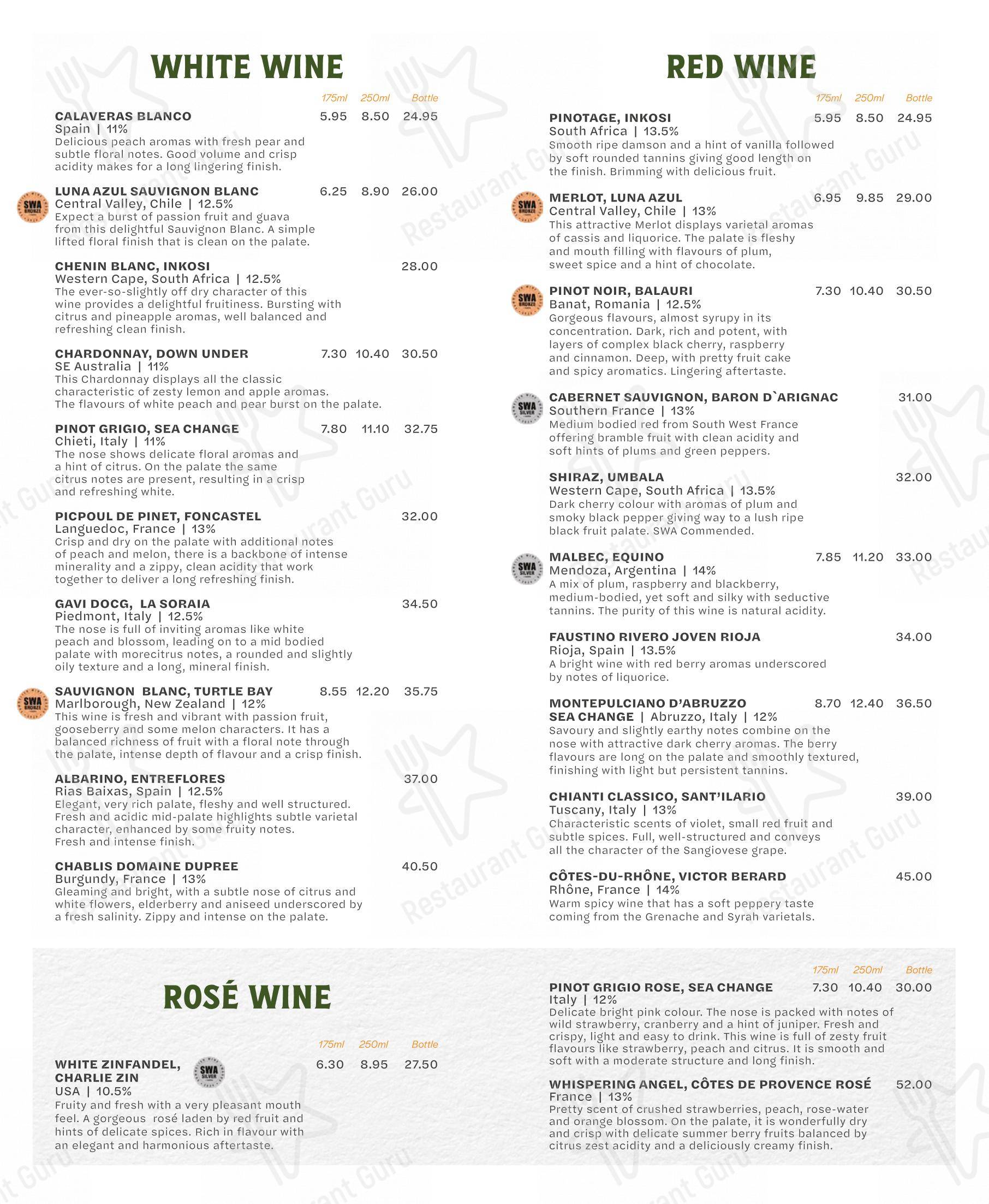 Menu at Mercure York Fairfield Manor Hotel restaurant, Skelton
