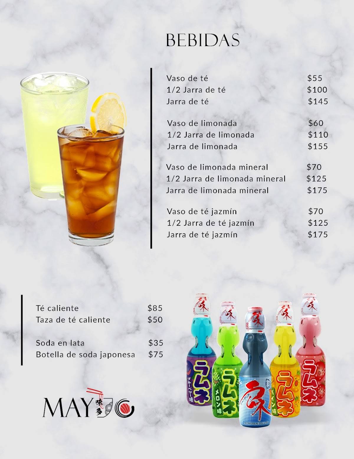 Menu at MAYDO restaurant, Mexicali