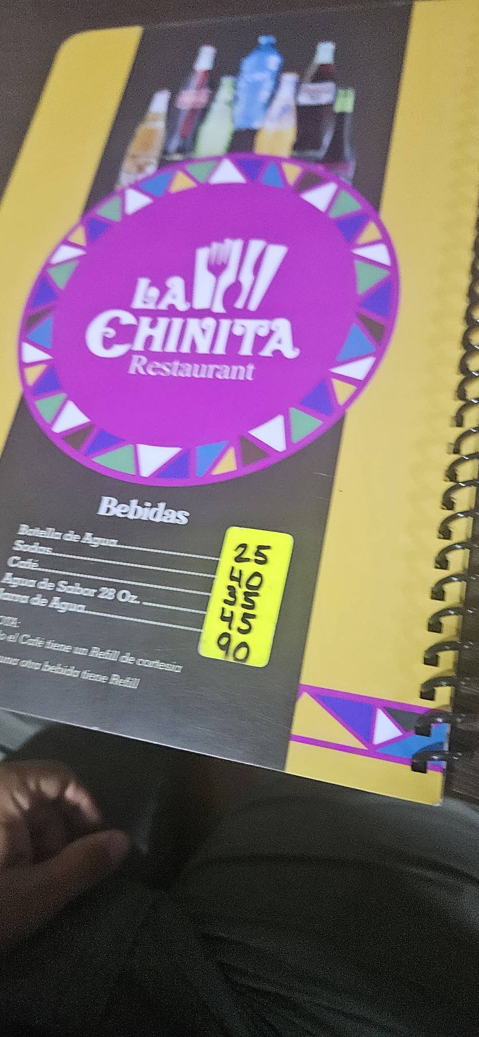 Menu at RESTAURANTE LA CHINITA, Mexicali