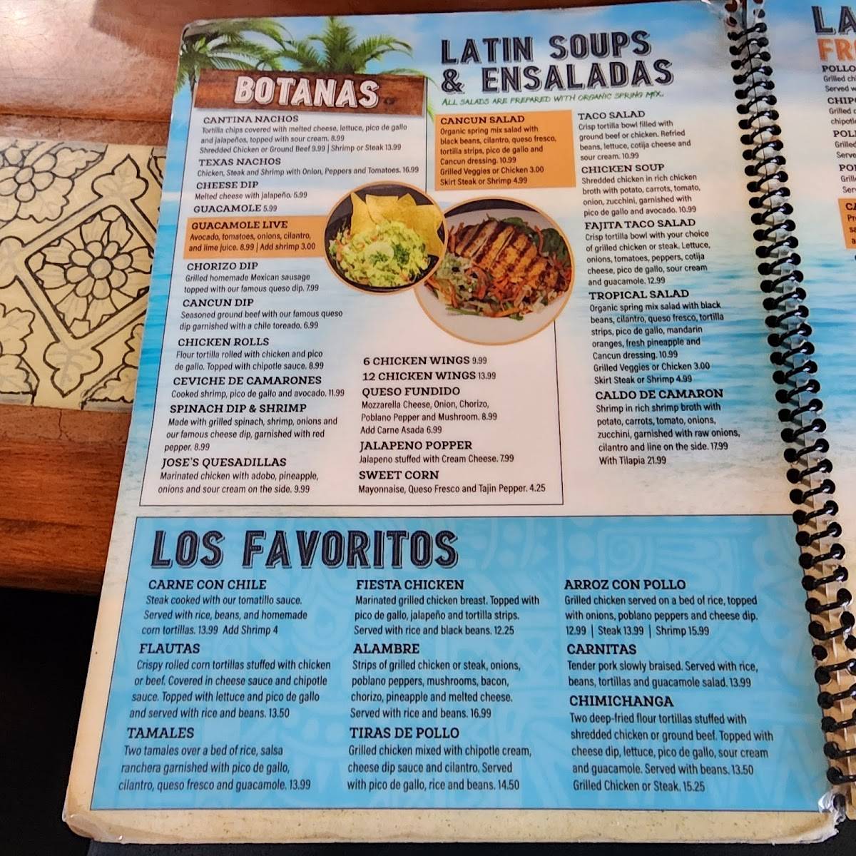 Menu at Mi Cancún pub & bar, Elizabeth City