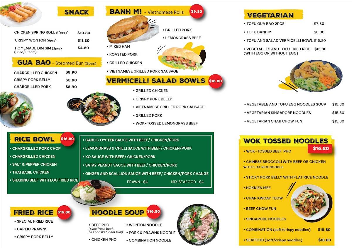 Menu at Mi Viet - Vietnamese Kitchen, Sunbury