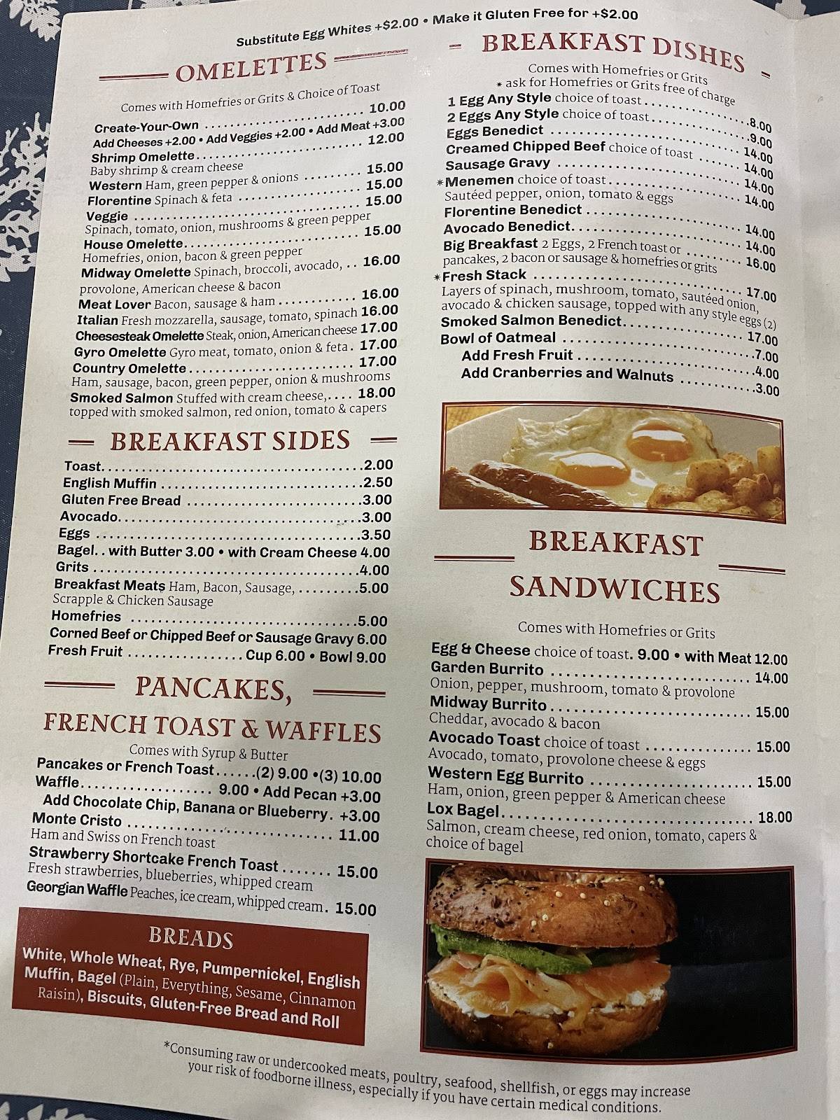 Menu at Midway Restaurant, Rehoboth Beach