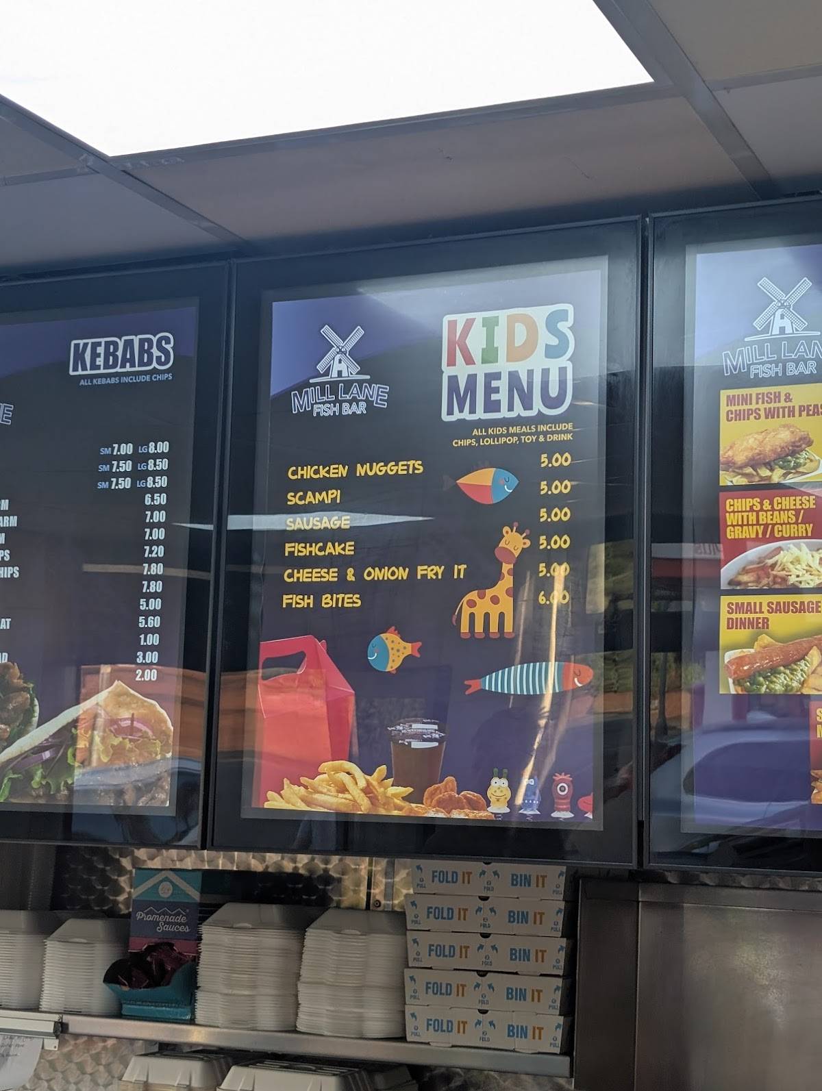 Menu at Mill Lane Fish Bar, Chester