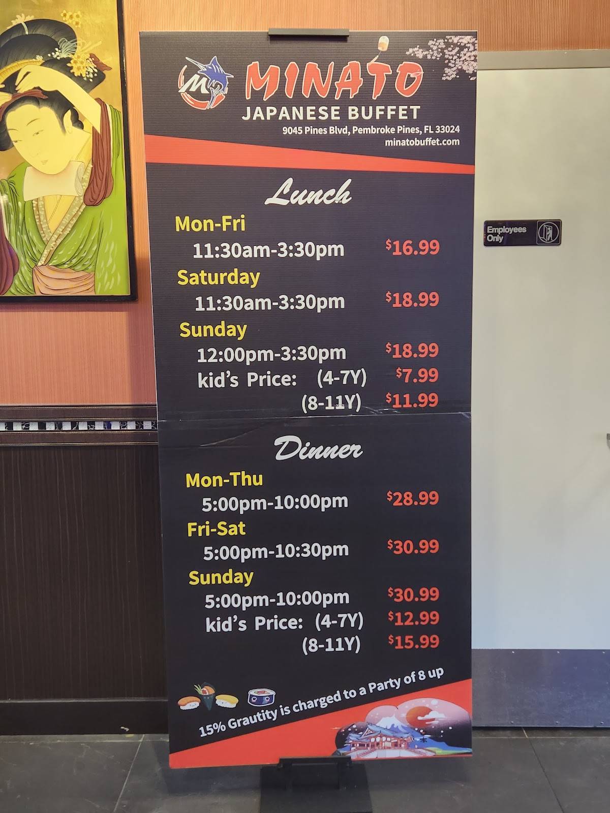Menu at Minato Japanese Buffet & Seafood restaurant, Pembroke Pines