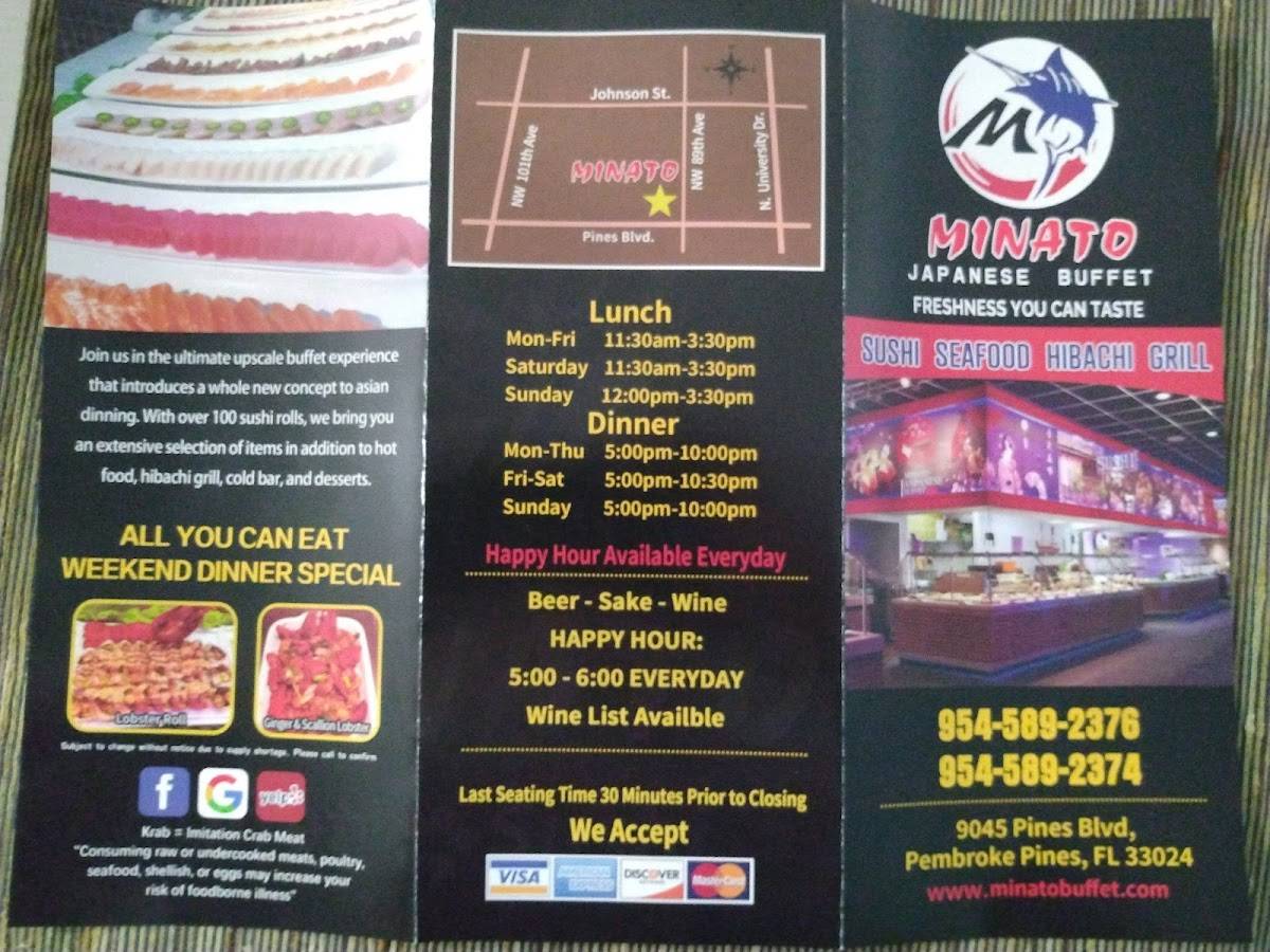 Menu at Minato Japanese Buffet & Seafood restaurant, Pembroke Pines