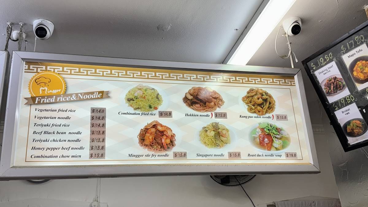 Menu at Minggor Take-Away restaurant, Moonah