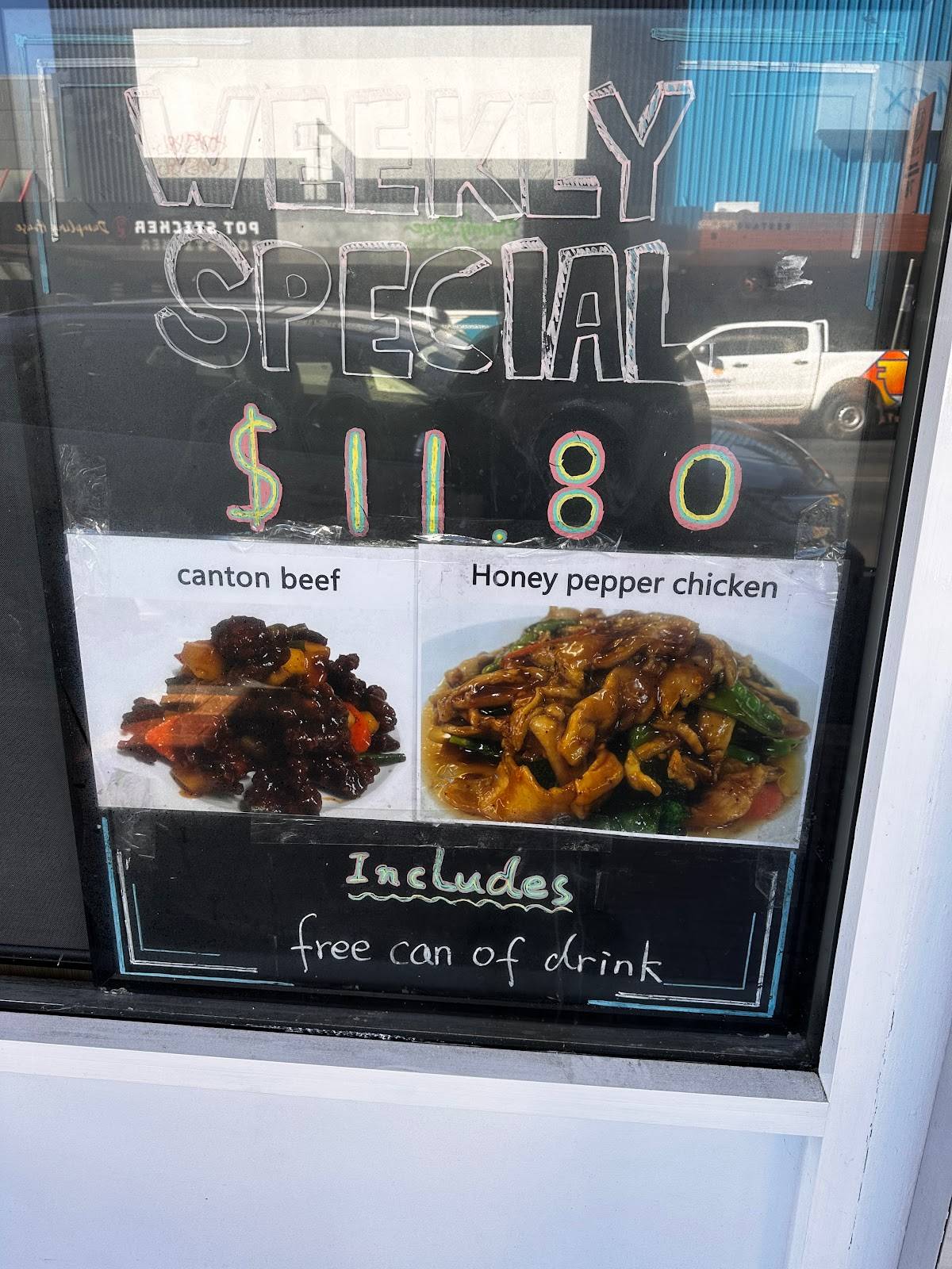 Menu at Minggor Take-Away restaurant, Moonah