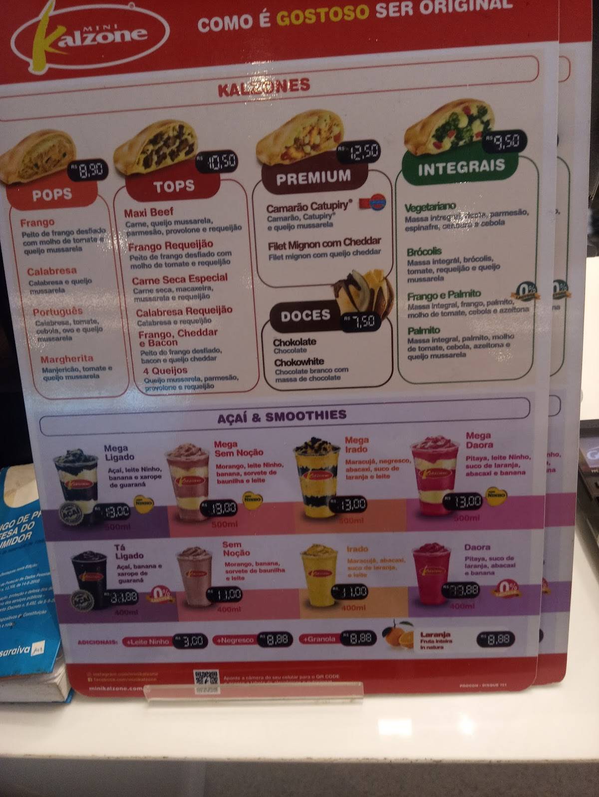 Menu em Mini Kalzone | Shopping Parangaba restaurante, Fortaleza, Rua ...