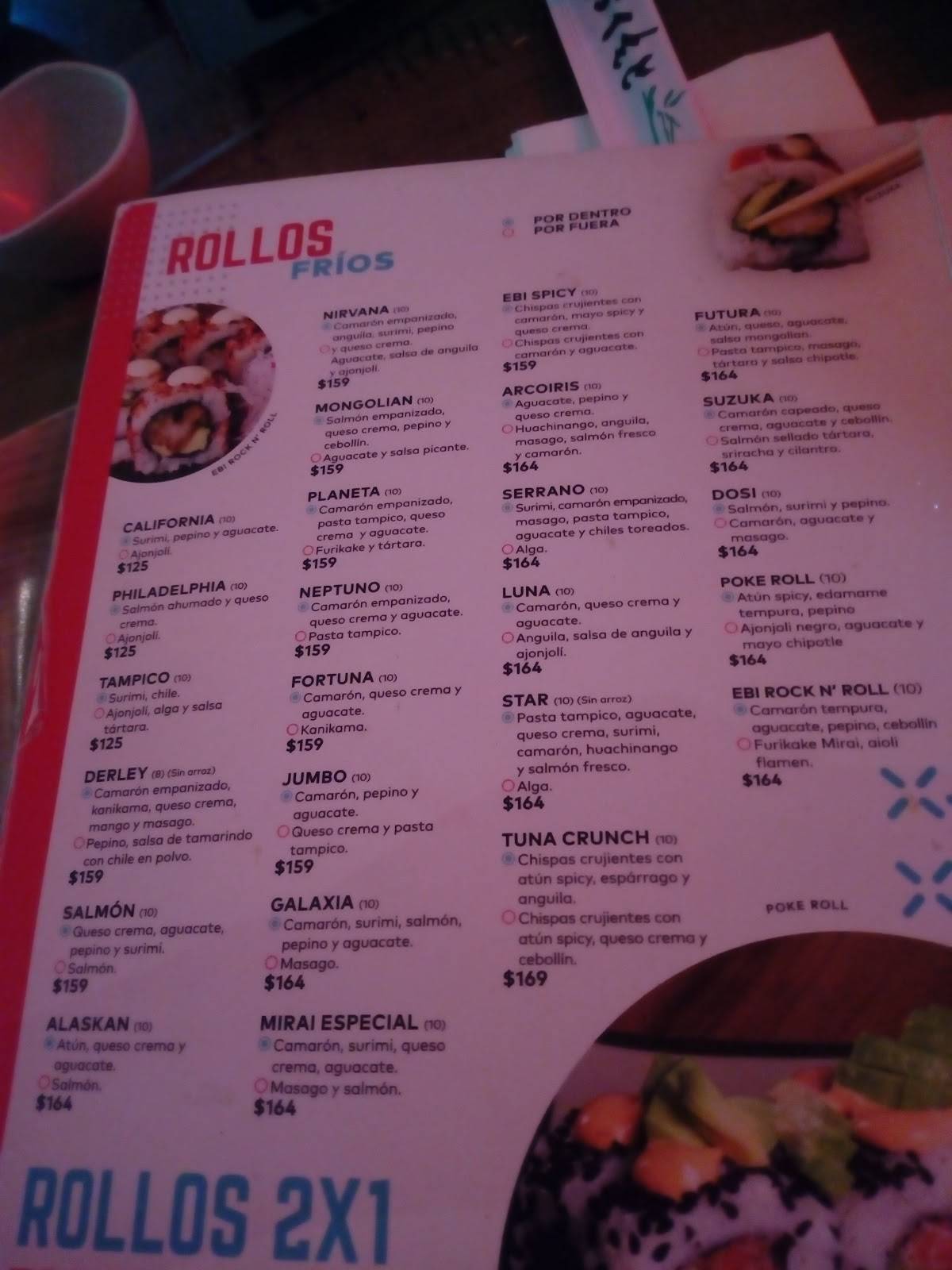 Carta del restaurante Mirai Paseo Tec, Monterrey, Av. Eugenio Garza ...