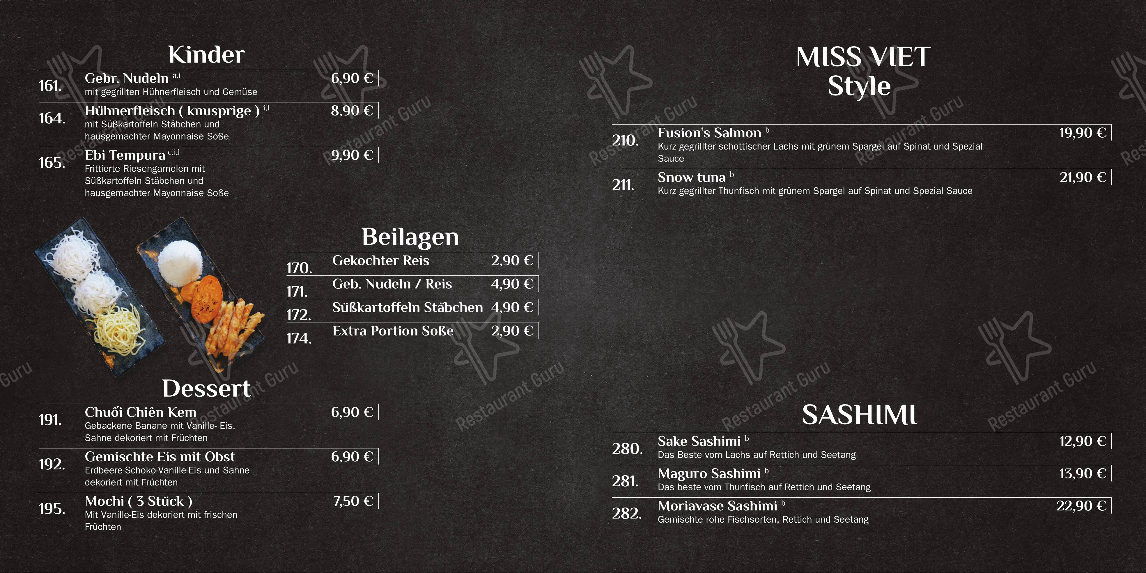 Speisekarte von Miss Viet Kitchen restaurant, Müllheim