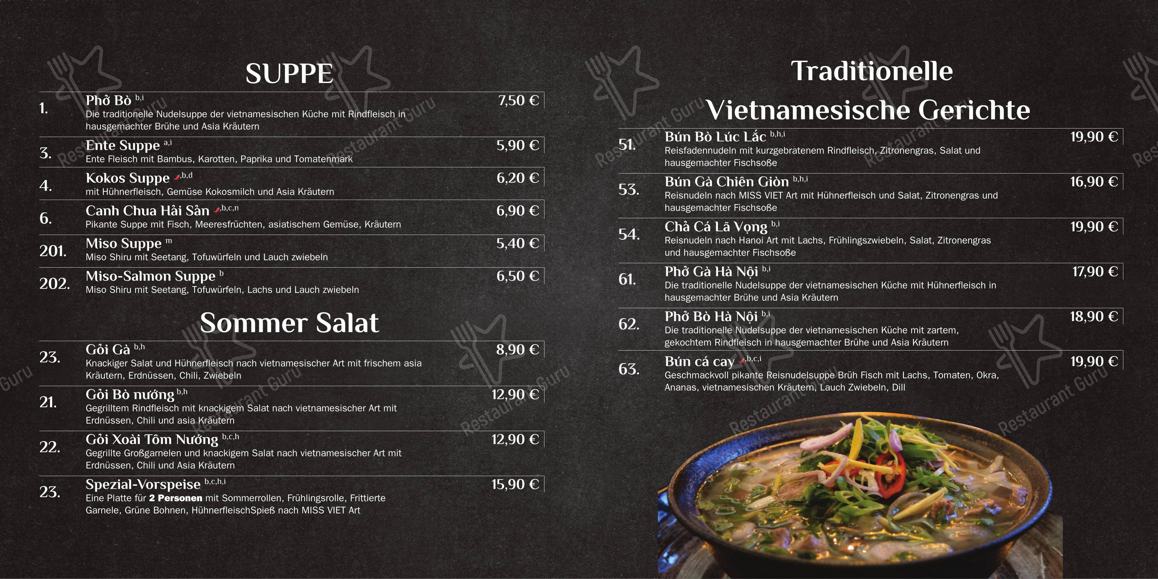 Speisekarte von Miss Viet Kitchen restaurant, Müllheim