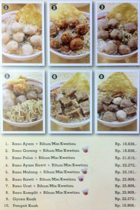 Menu at Mister Baso, Bekasi Regency, Bekasi Junction