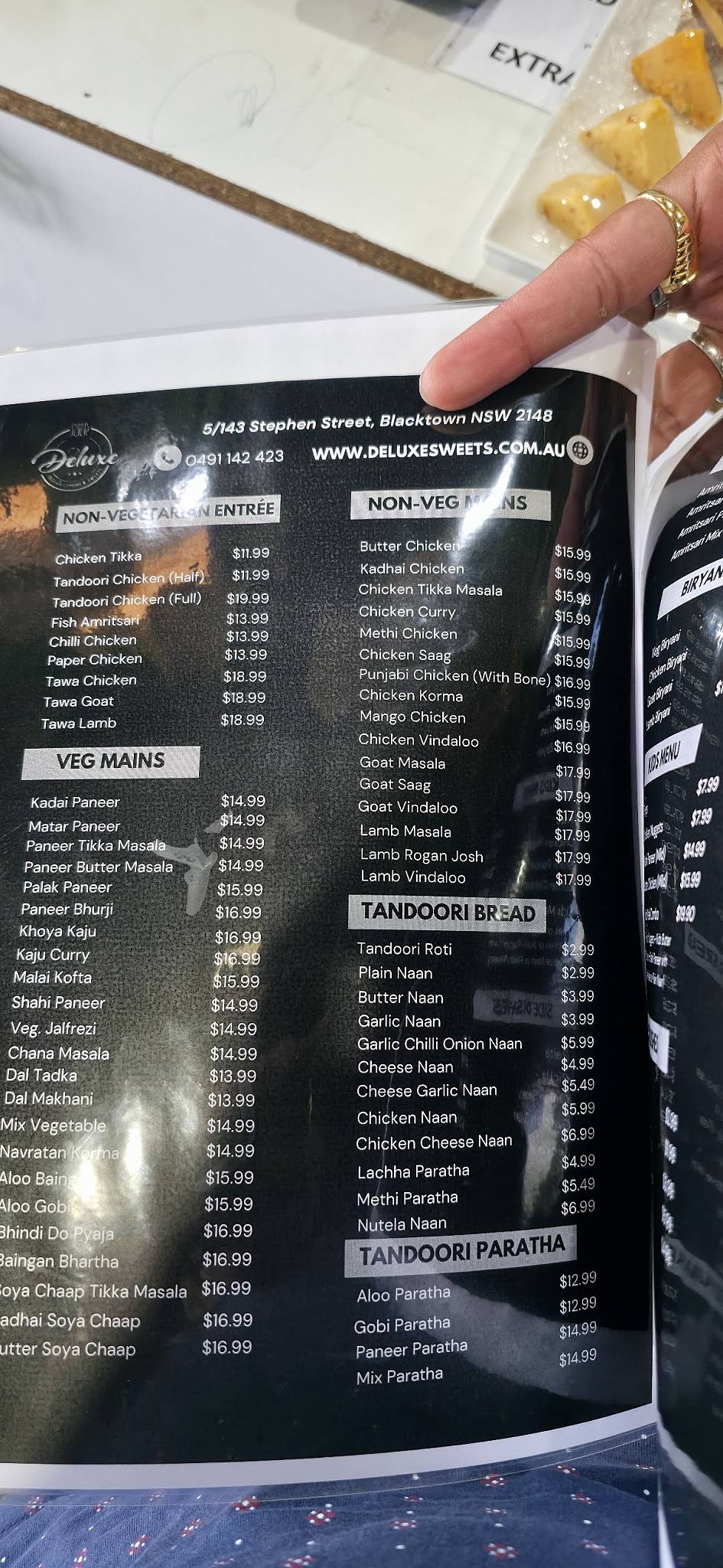 Menu at Mithai Junction Blacktown (NEW NAME DELUXE SWEETS) restaurant ...