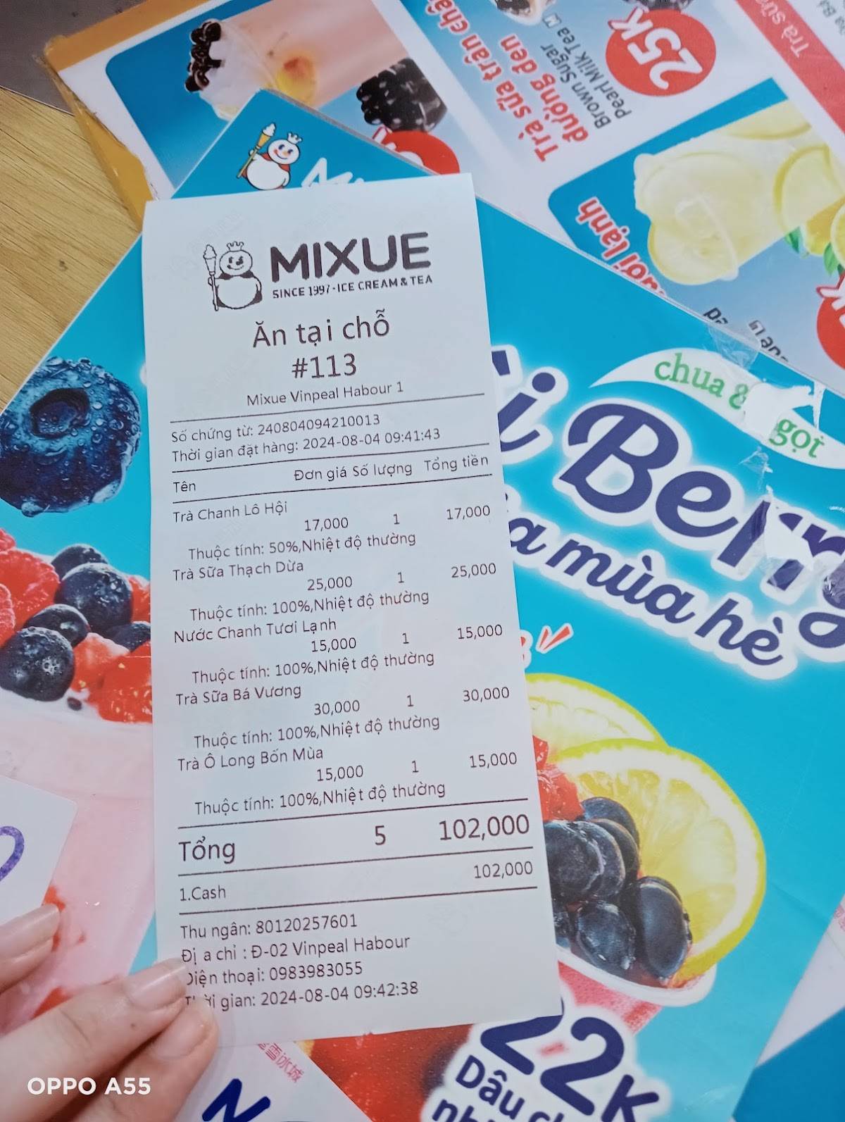 Menu at Mixue Vinpearl Quảng Trường restaurant, Ninh Hòa