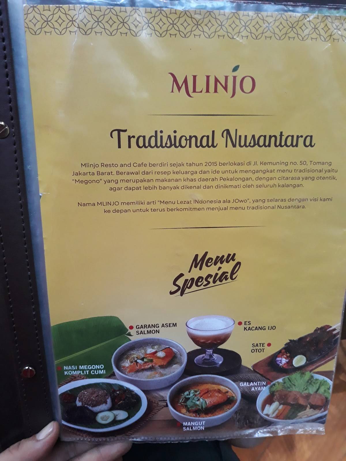 Menu at Mlinjo Cafe and Resto Semarang, Semarang