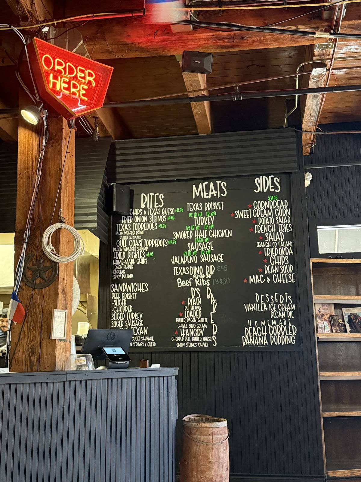 Menu at Moak's Family Texas BBQ, Dallas