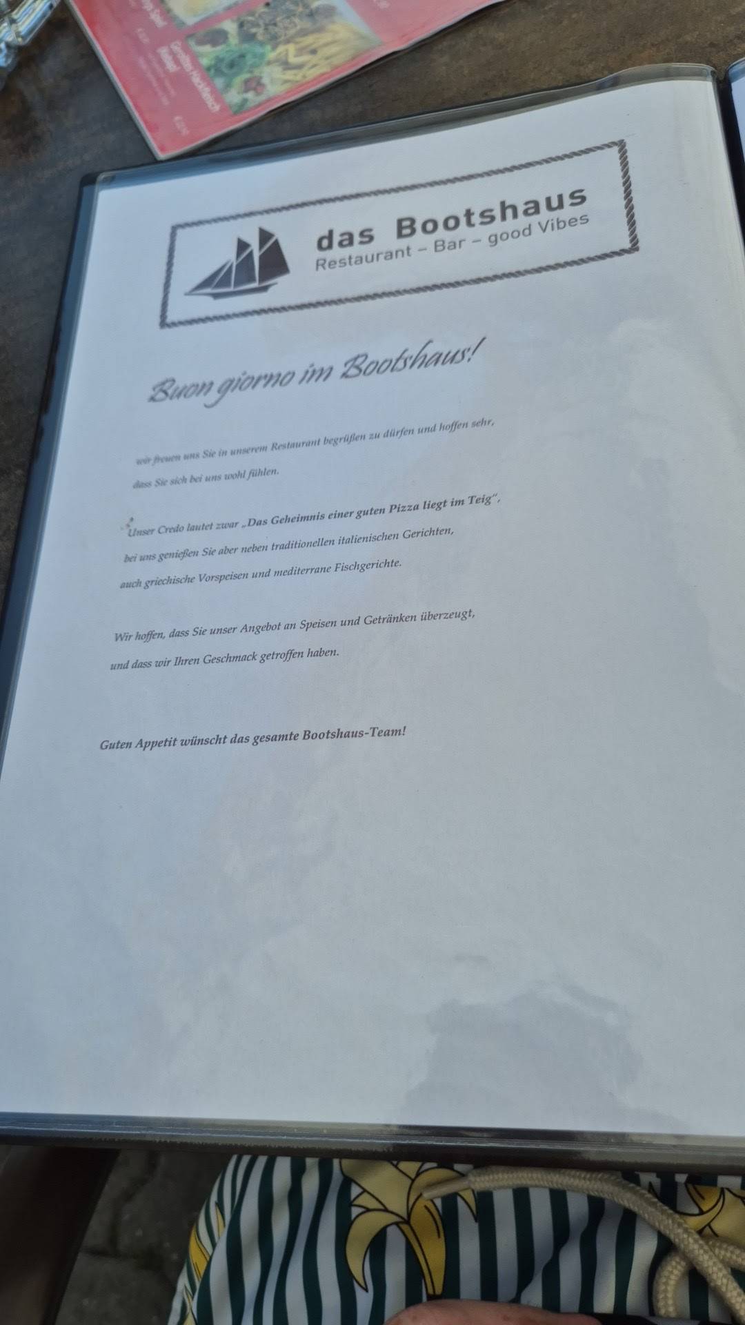 Speisekarte von das Bootshaus restaurant, Mondsee