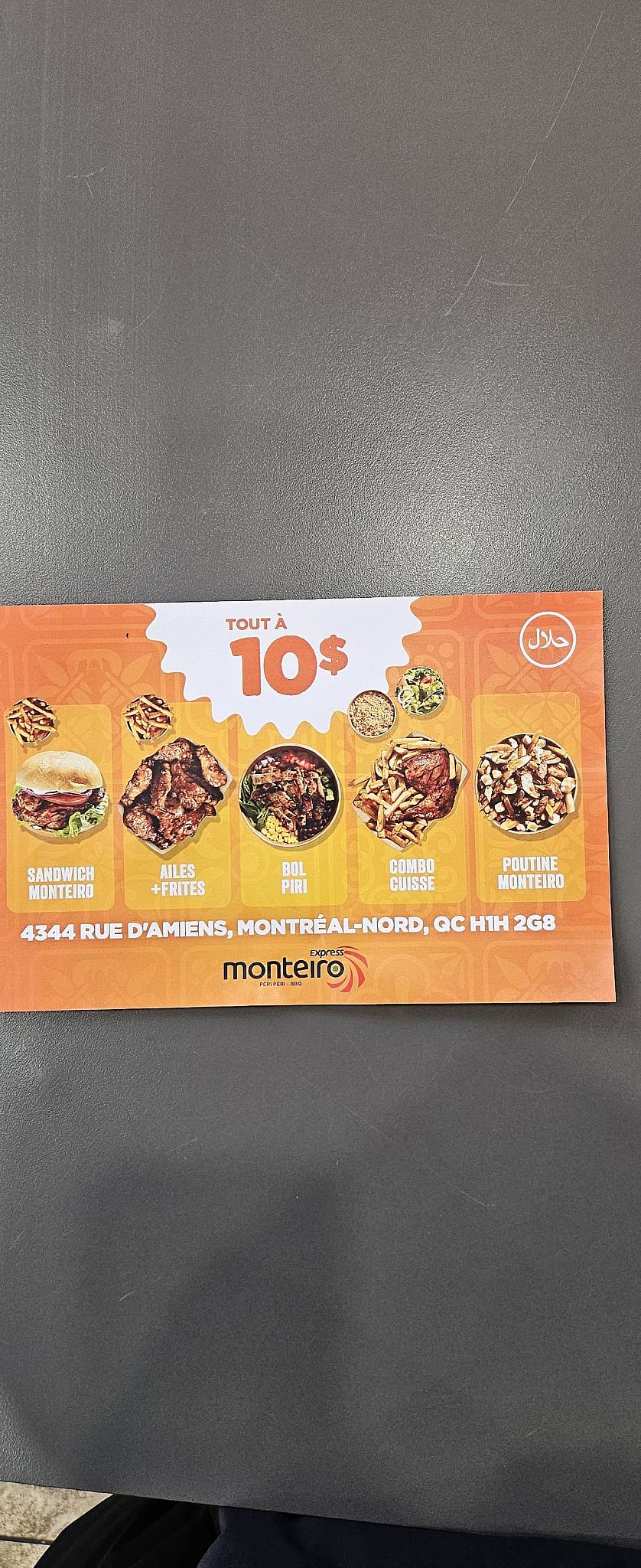 Carta del restaurante Monteiro Grillades Portugaises, Montréal, Rue d ...
