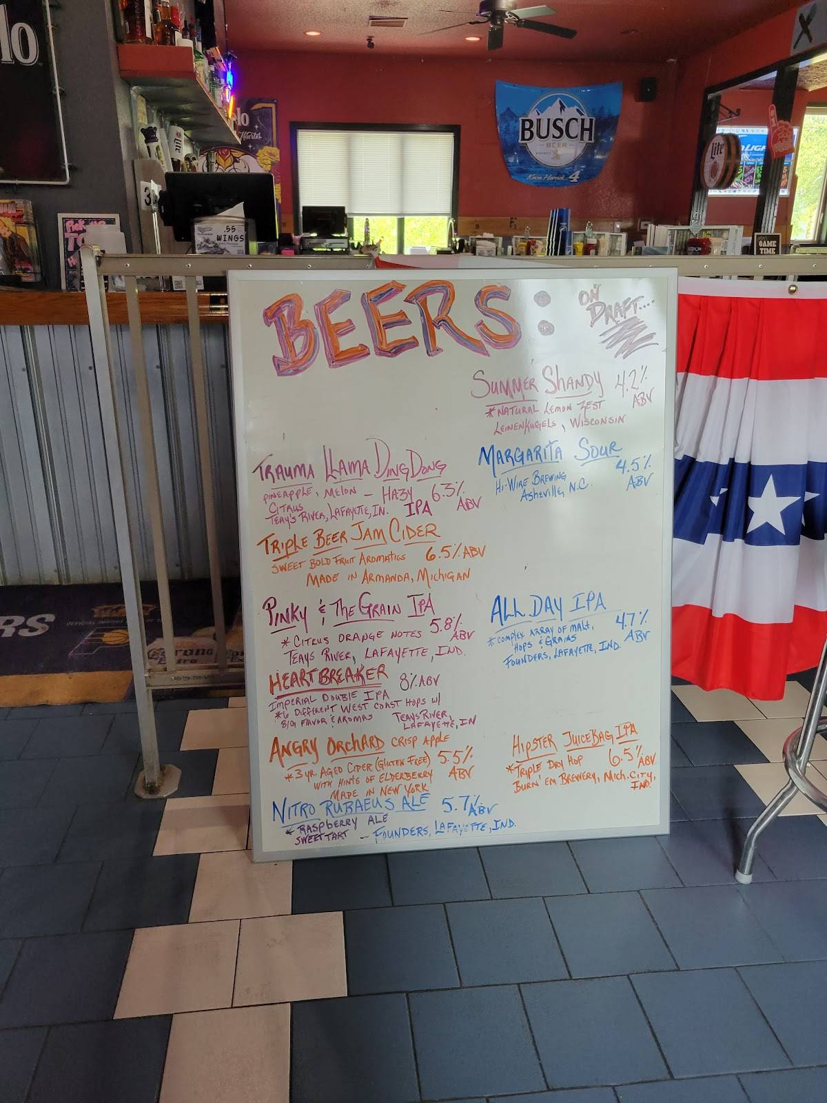 Menu at Rugies Dugout pub & bar, Monticello