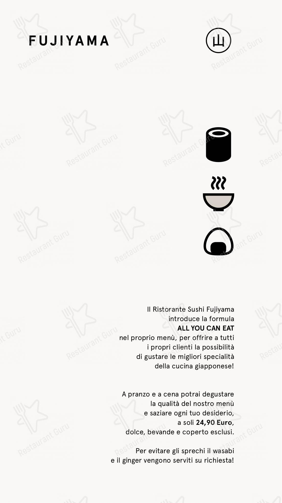 Menu da Ristorante Fujiyama, Monza