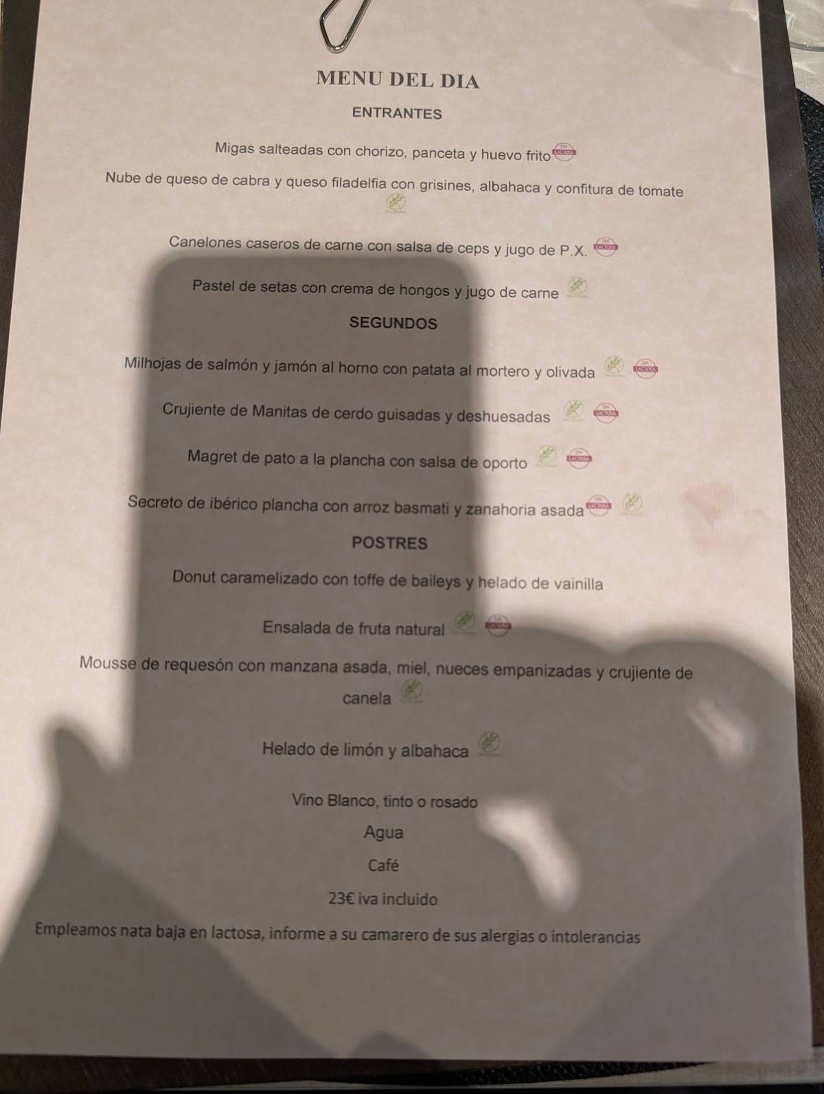 Carta del restaurante El Cacao - Monzon, Monzón