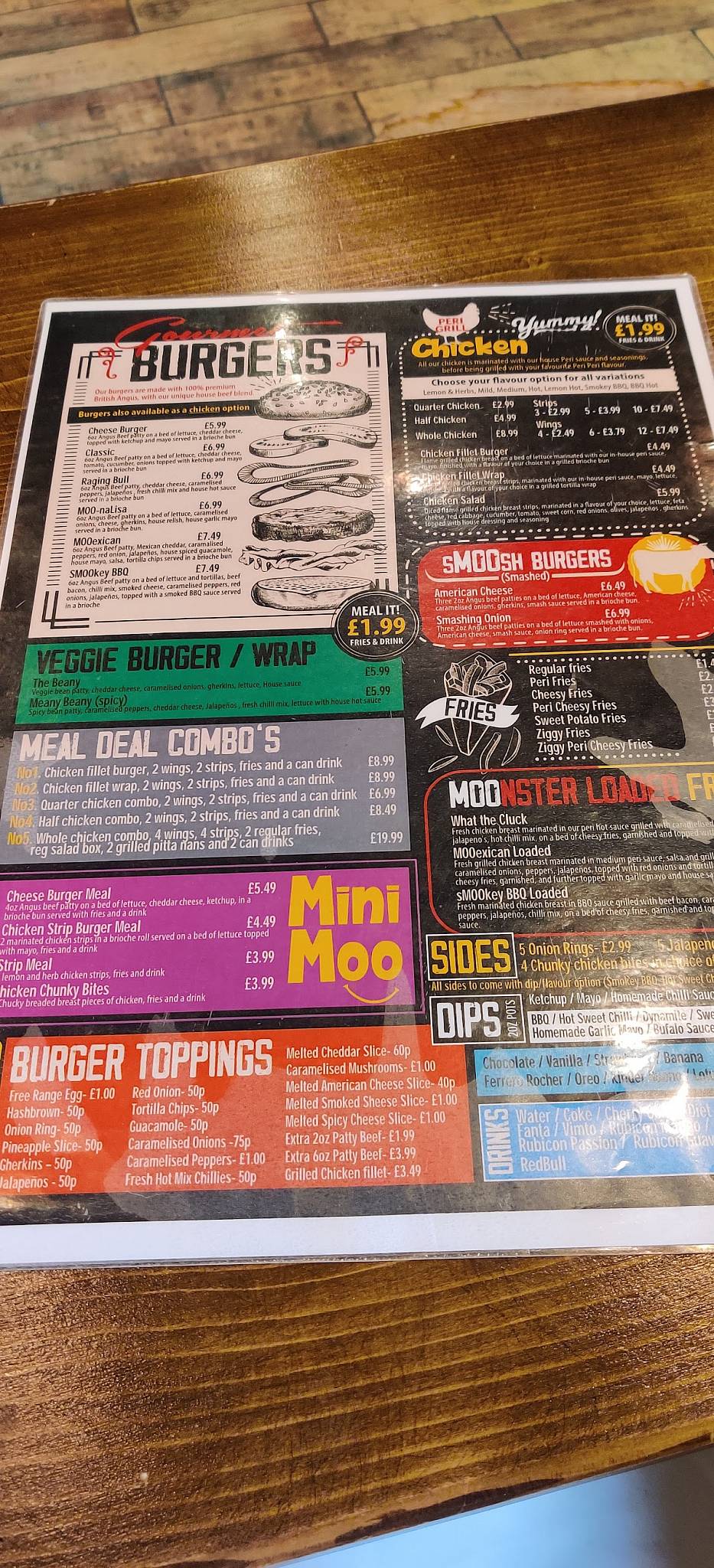Menu at Moo Moo Meat & Grill restaurant, Leicester